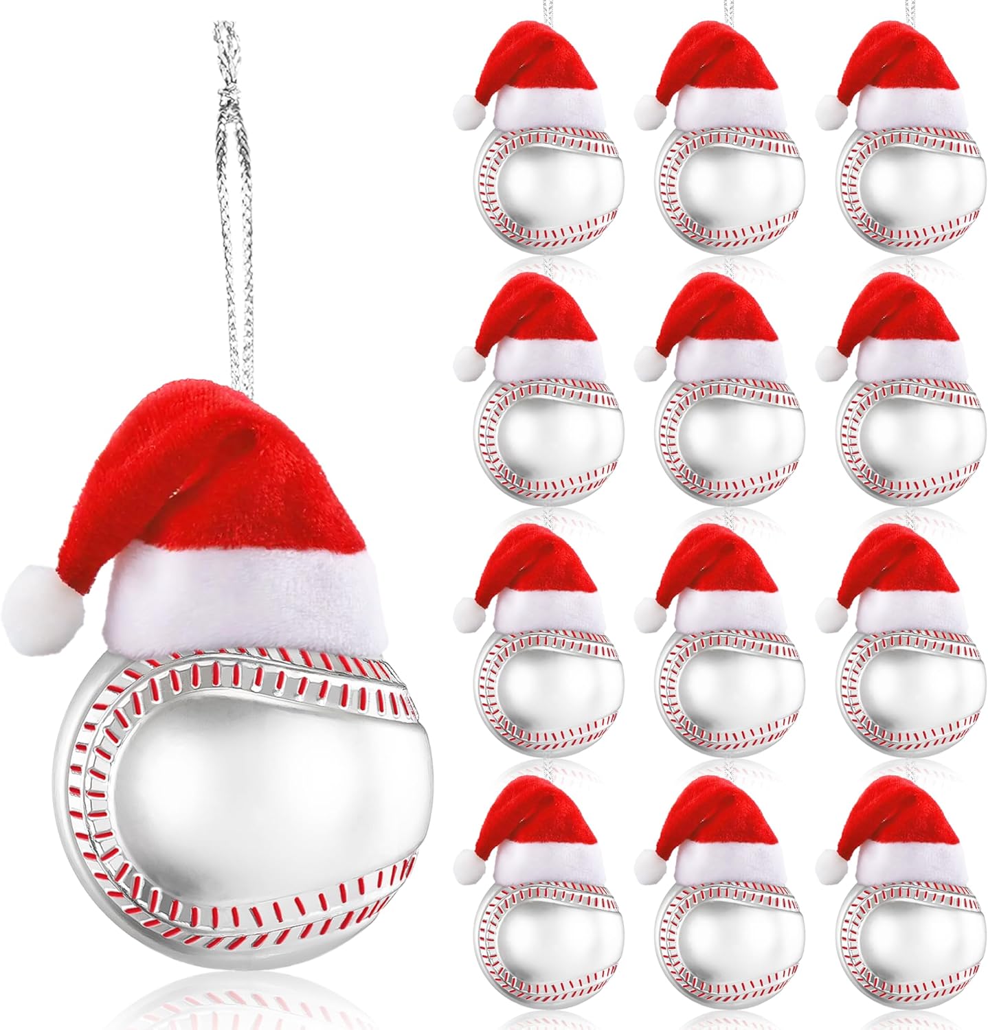 Amazon.com: 12 Pcs Christmas Baseball Sports Balls Ornaments with ...