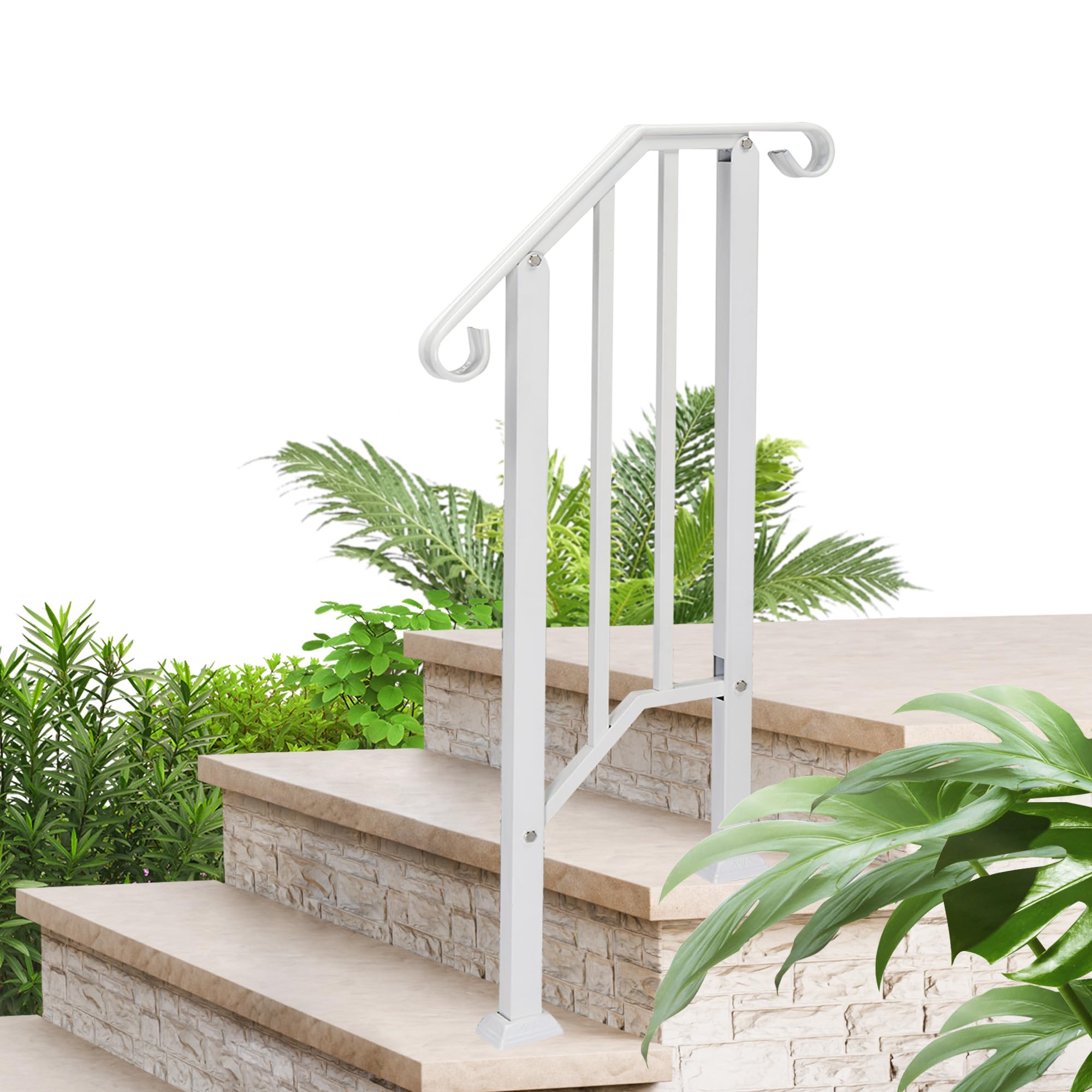 Snapklik.com : 2 Step Handrails For Outdoor Steps, Fit 1 Or 2 Steps ...