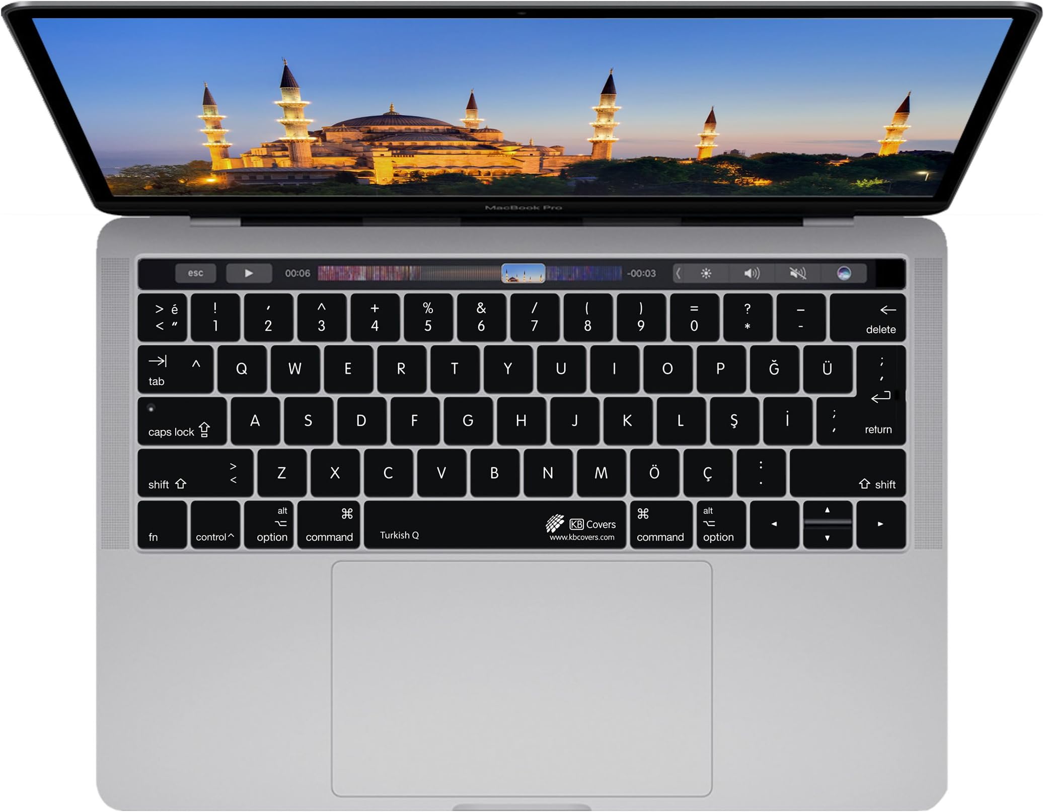 Amazon.com: KB Covers Turkish QWERTY ISO Keyboard Cover with MacBook ...