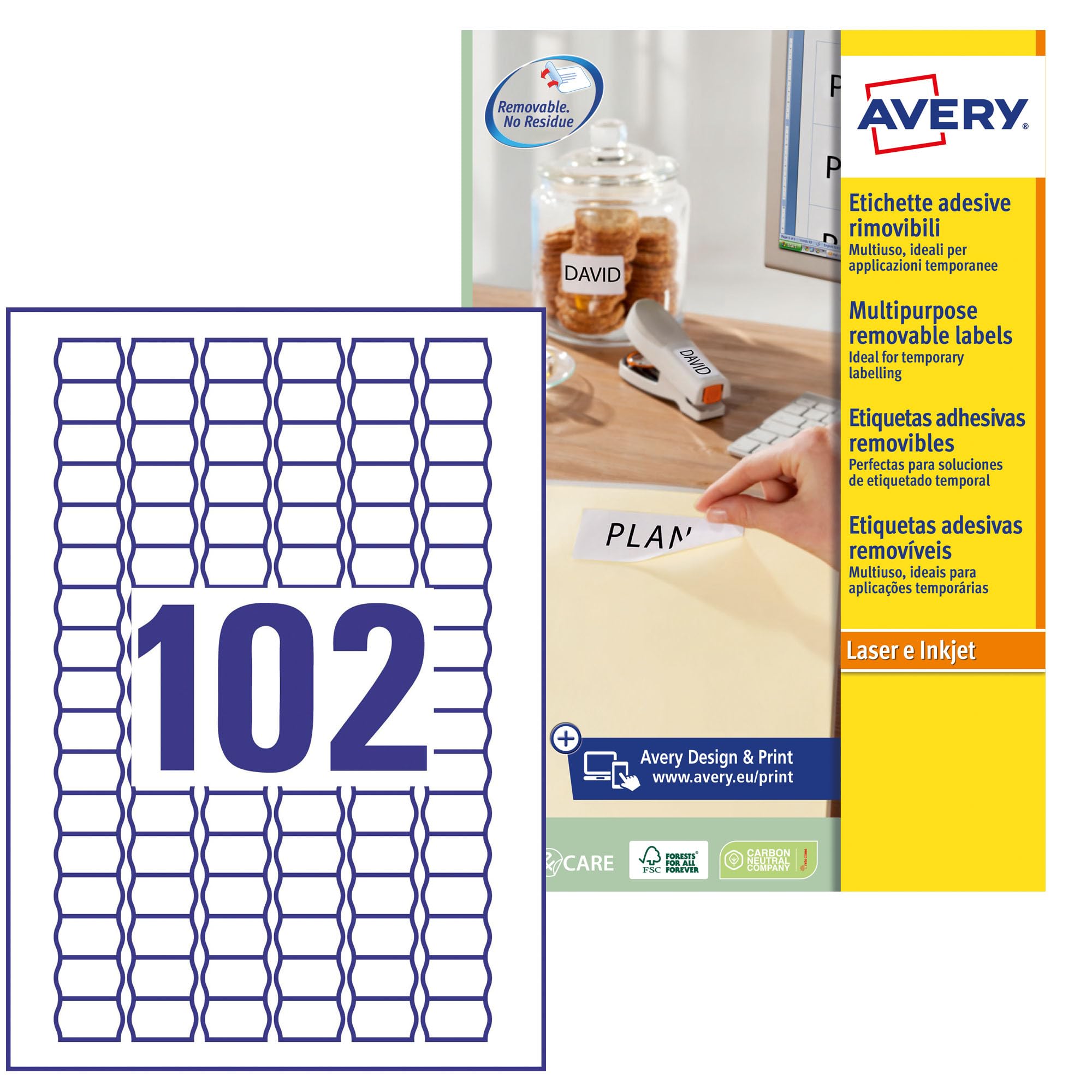 Avery L3410rev 10 Self Adhesive Removable Price Pricing Labels 102 ...