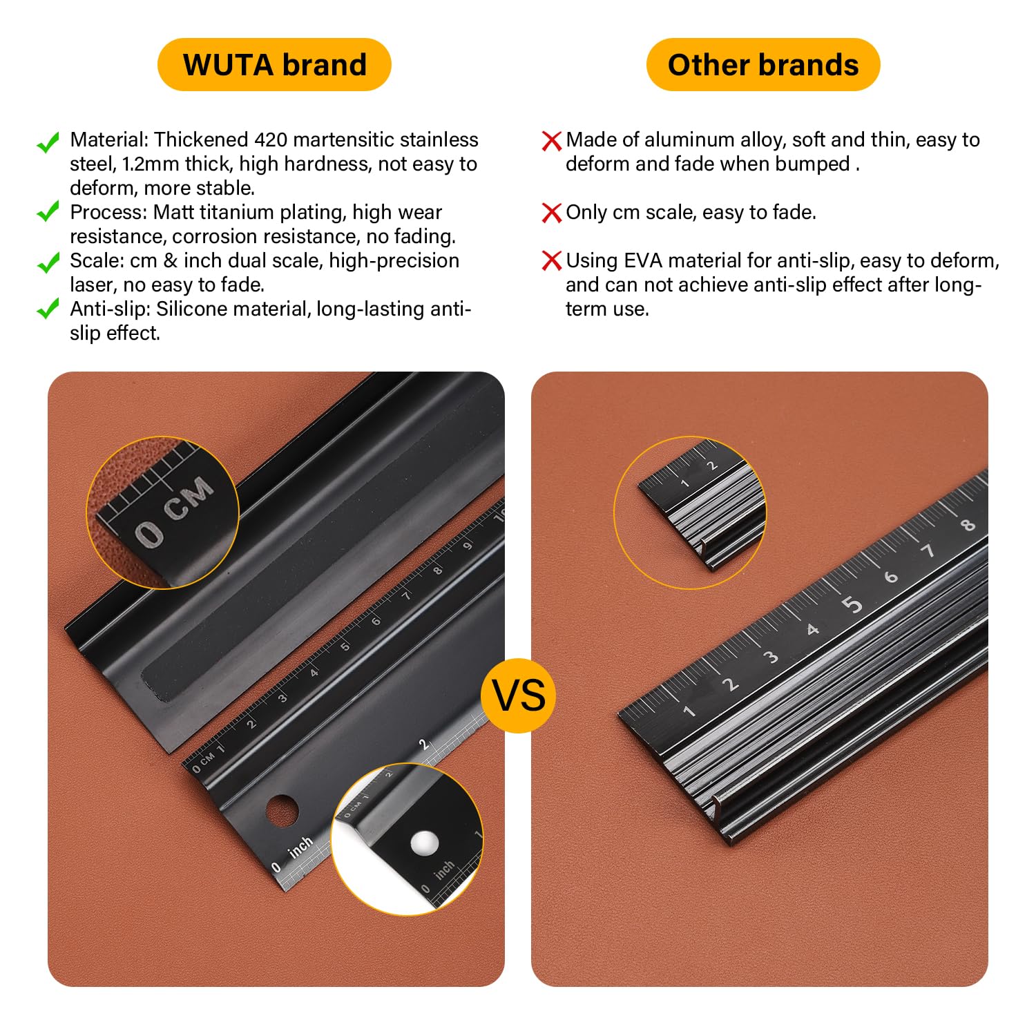 Snapklik.com : Stainless Steel Machinist Ruler, Black Chrome Metal ...