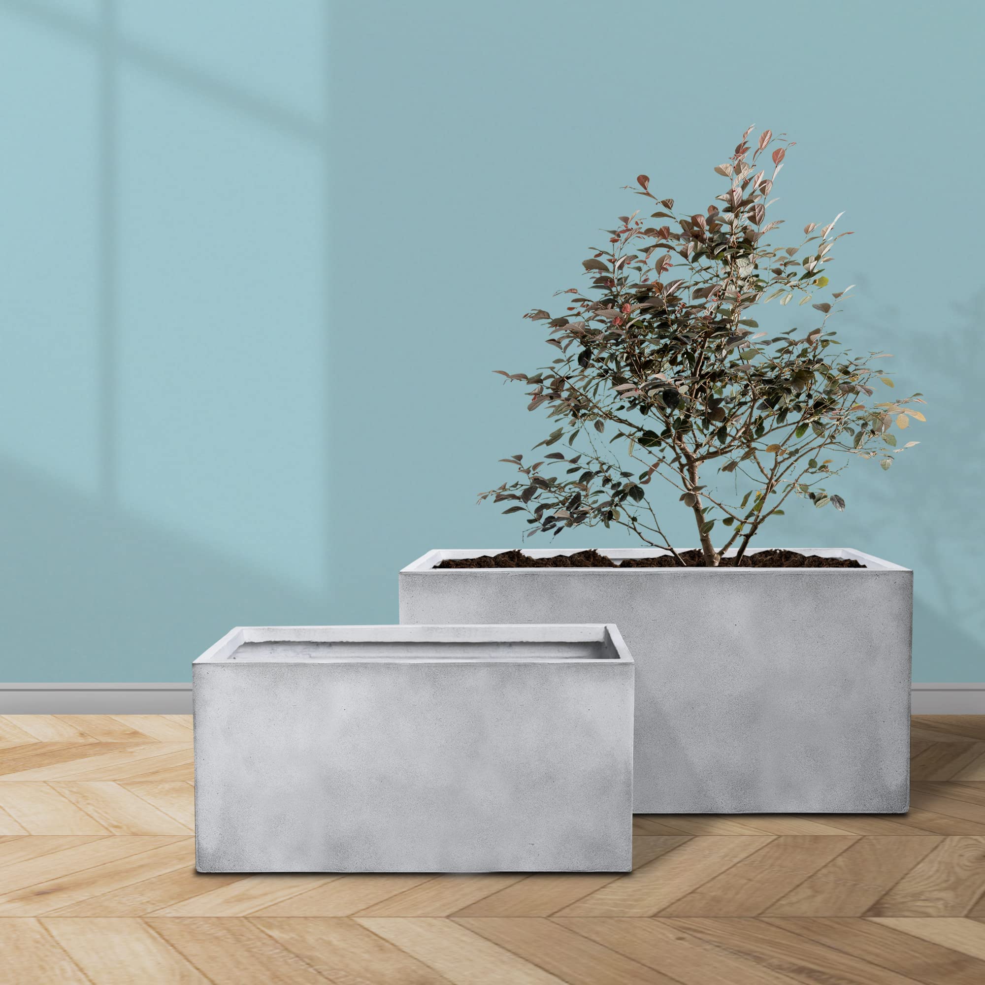 Snapklik.com : Kante 23.2" And 31.1" L Long Rectangular Concrete ...