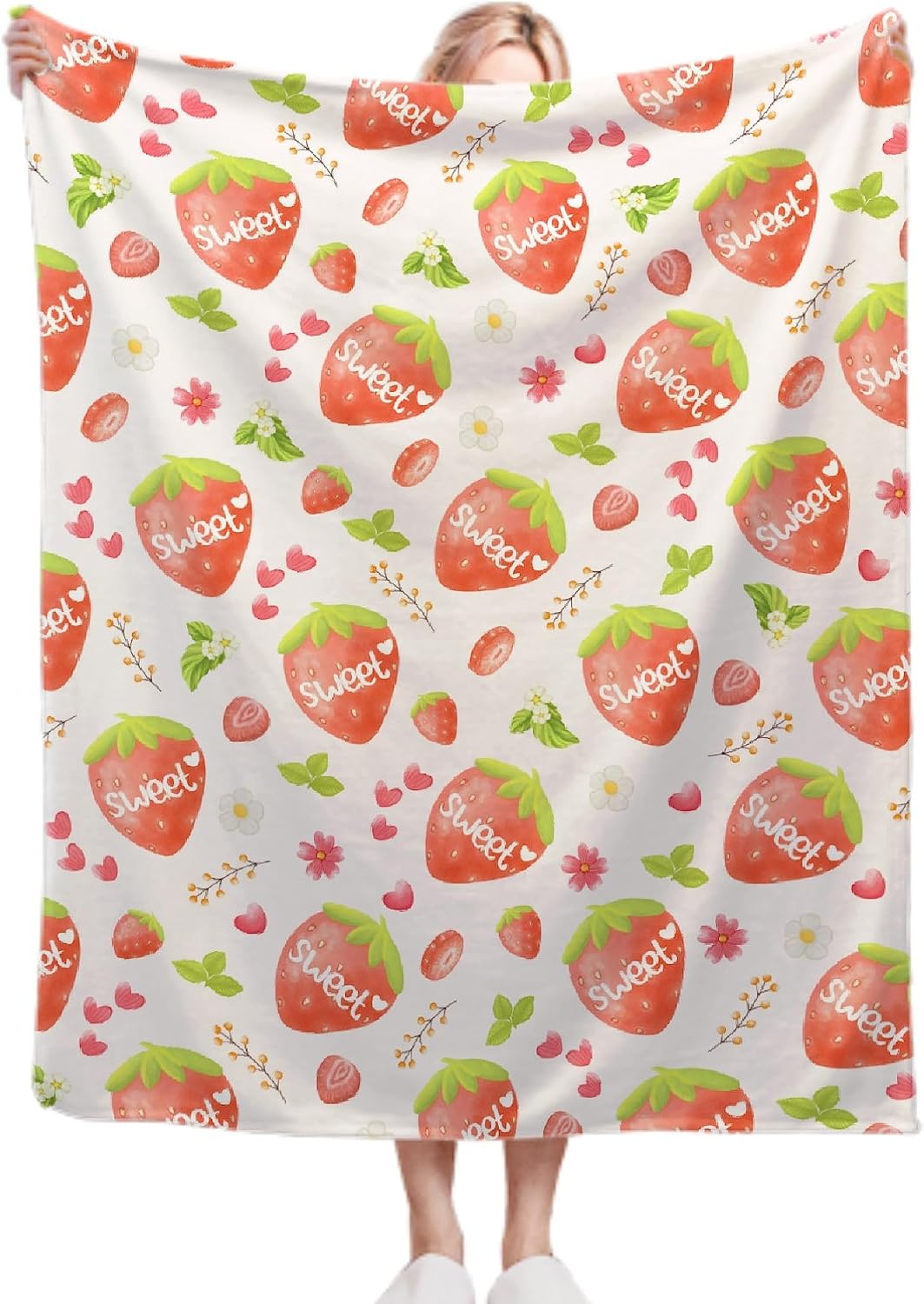 Amazon.com: Strawberry Blanket for Strawberry Lover Cute Fruit Sweet ...