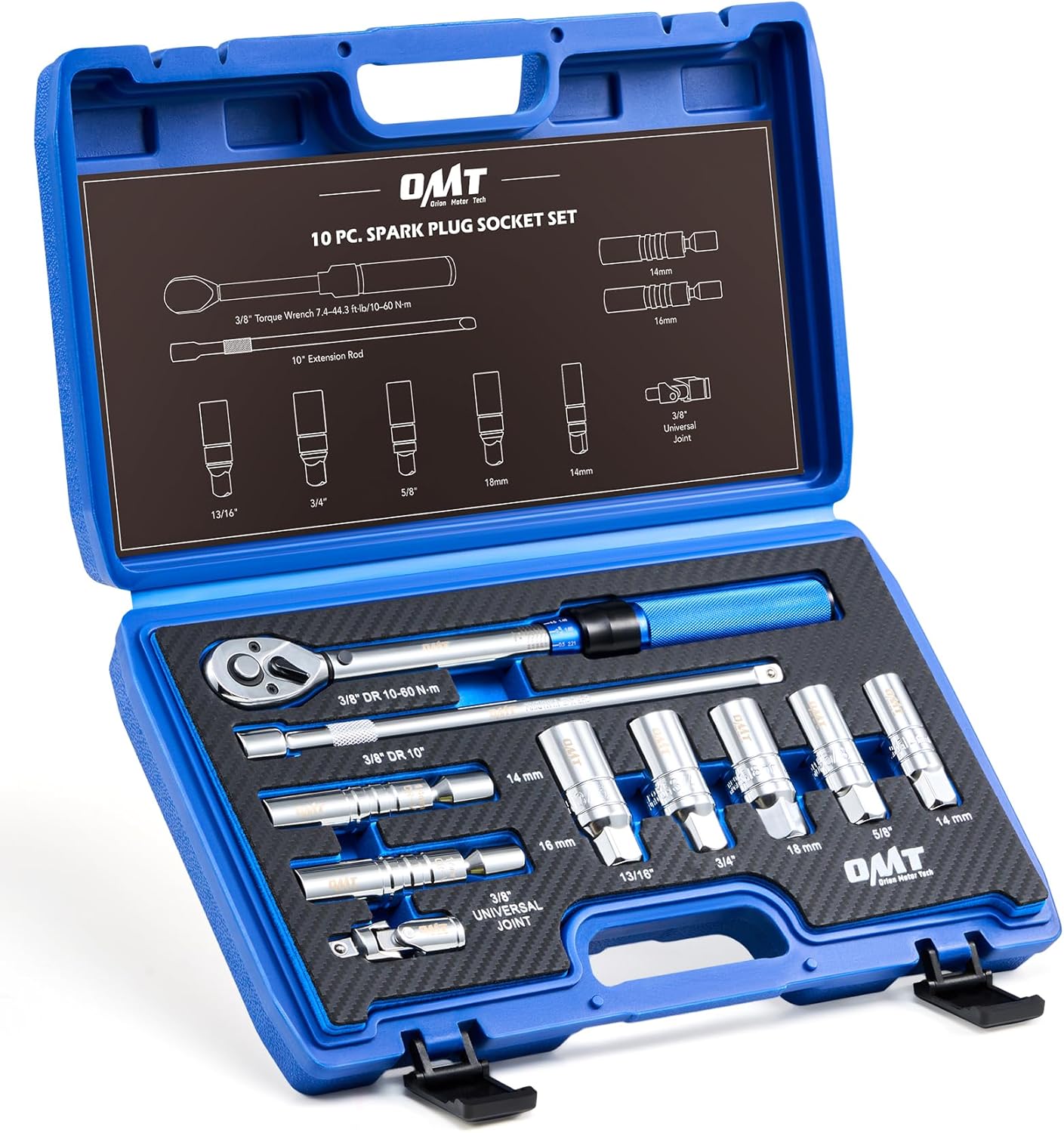 Amazon.com: Orion Motor Tech 10pc 3/8 inch Drive Spark Plug Socket Set ...