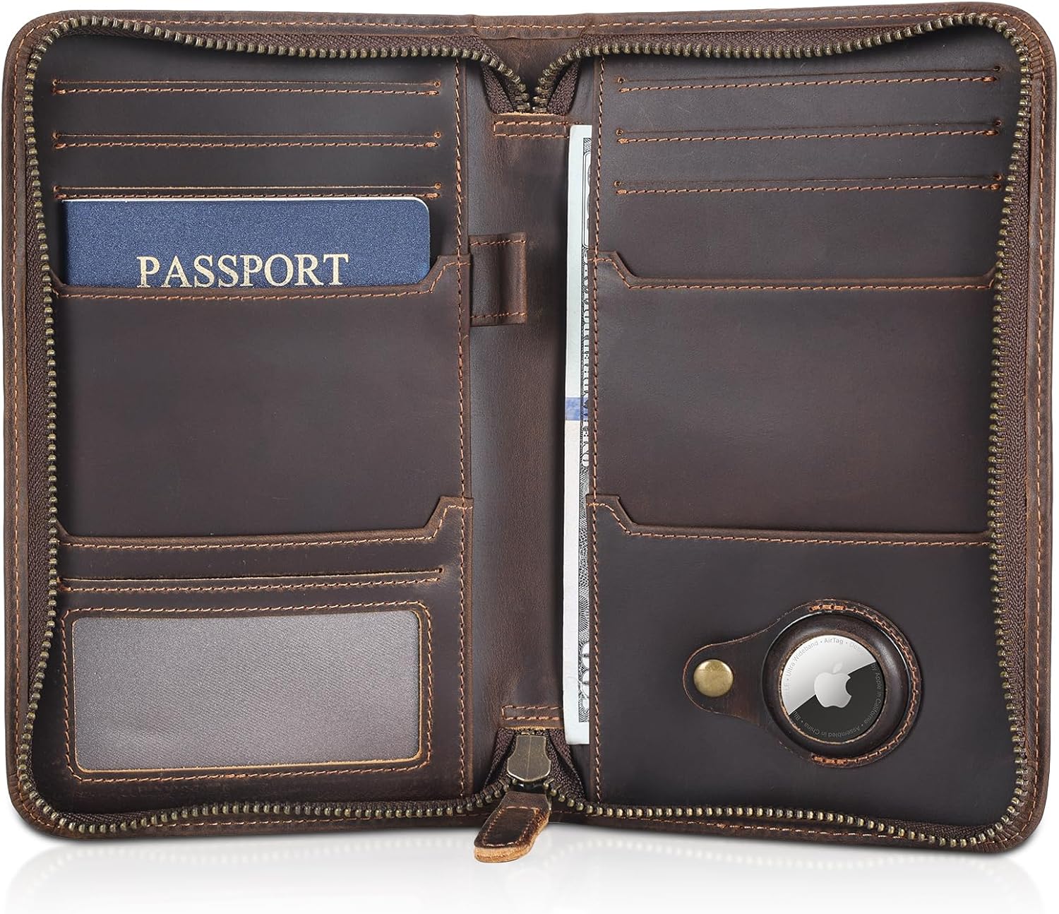 Amazon.com | Polare Full Grain Leather Passport Holder Cover Case for ...