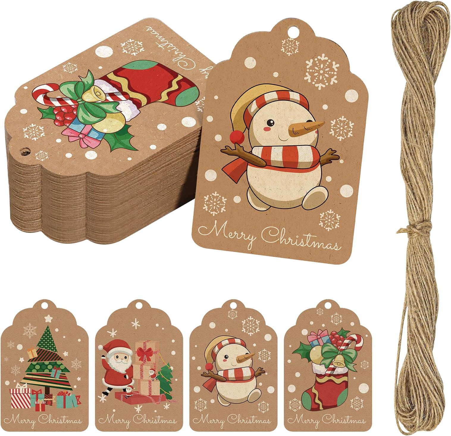 Amazon.com : Christmas Gift Tags with String, 144 PCS Gift Tags for ...