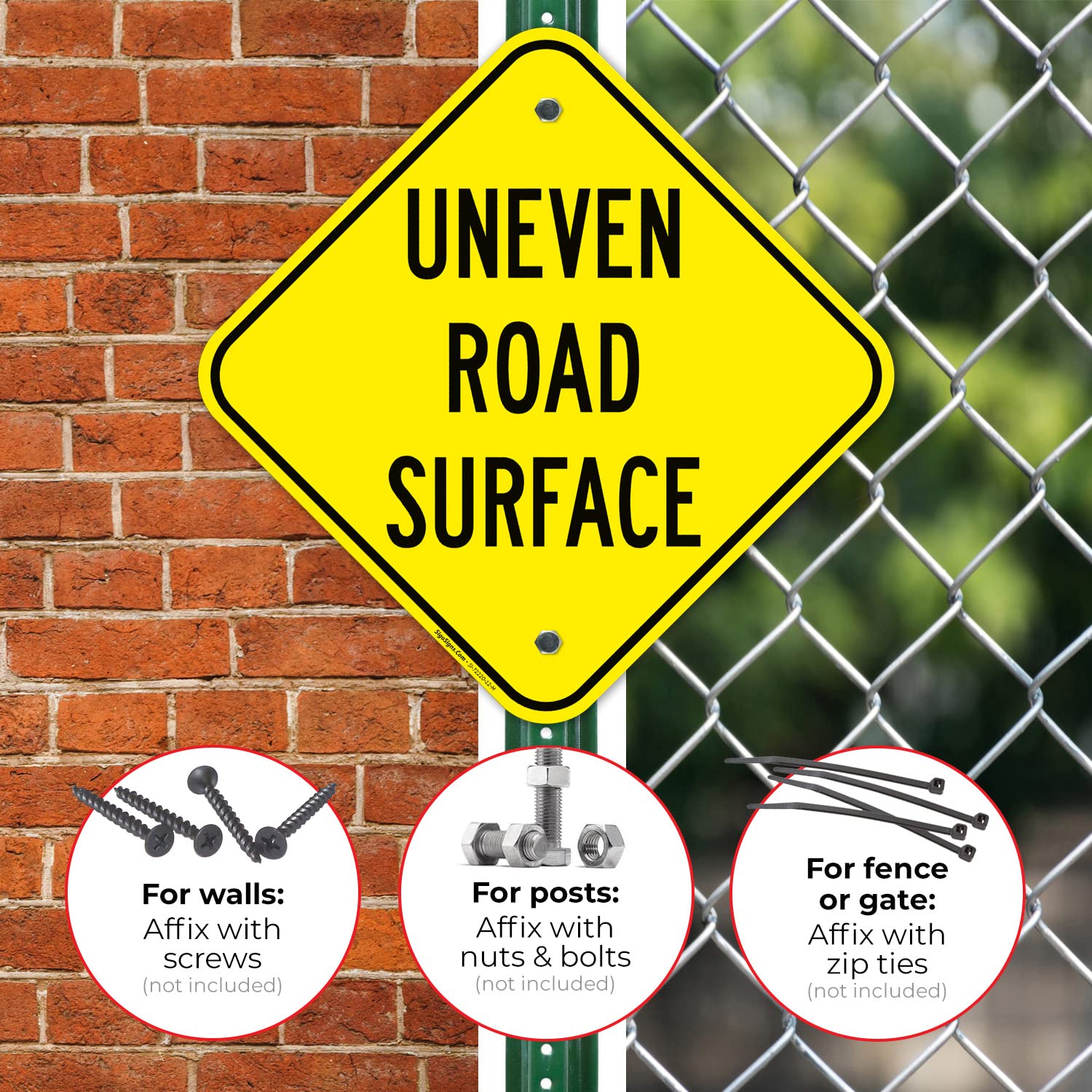 Road Sign Uneven Surface