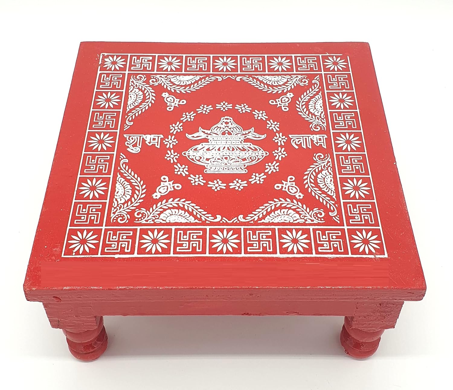 PGen (Size: 15x15Inch,Medium) Painted Ganpati Puja Chowki Path Patla ...