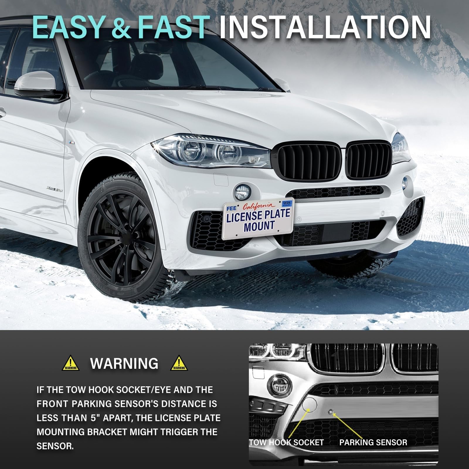 No Drill License Plate STO N SHO Front - No Drill Bumper Mount For 2017 ...