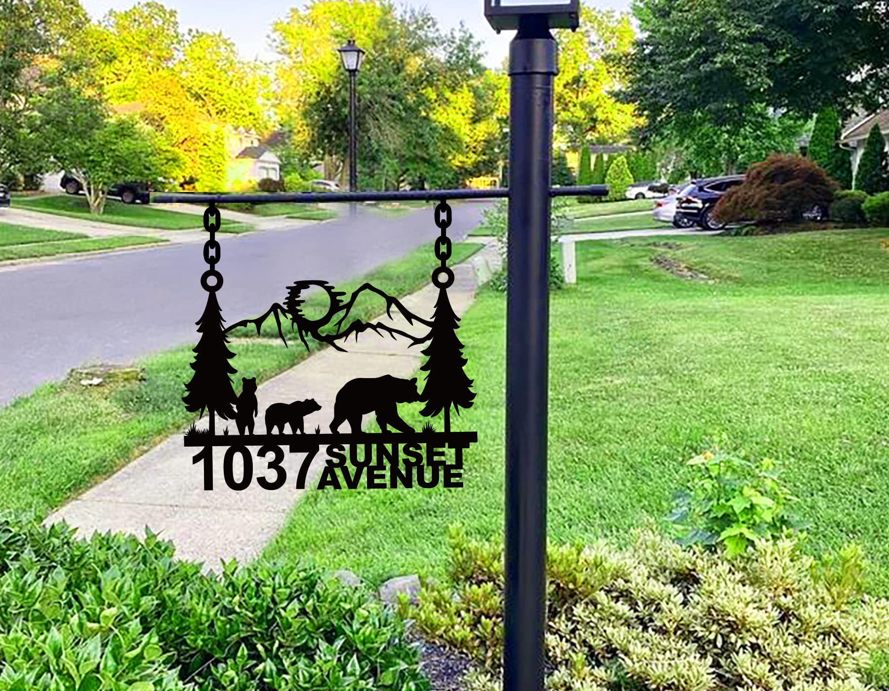 Amazon.com: Custom Hanging Address Sign, Personalized Forest Bear ...