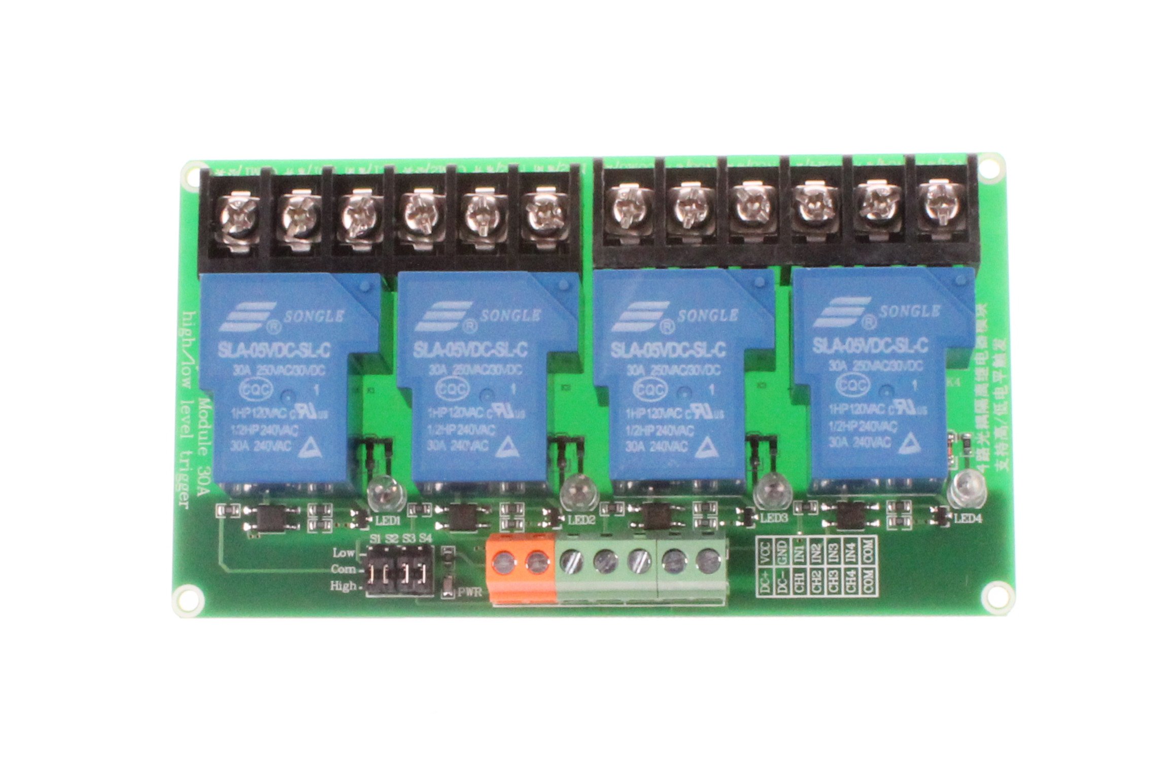Snapklik.com : NOYITO 30A 4 Channel Relay Module High Low Level Trigger