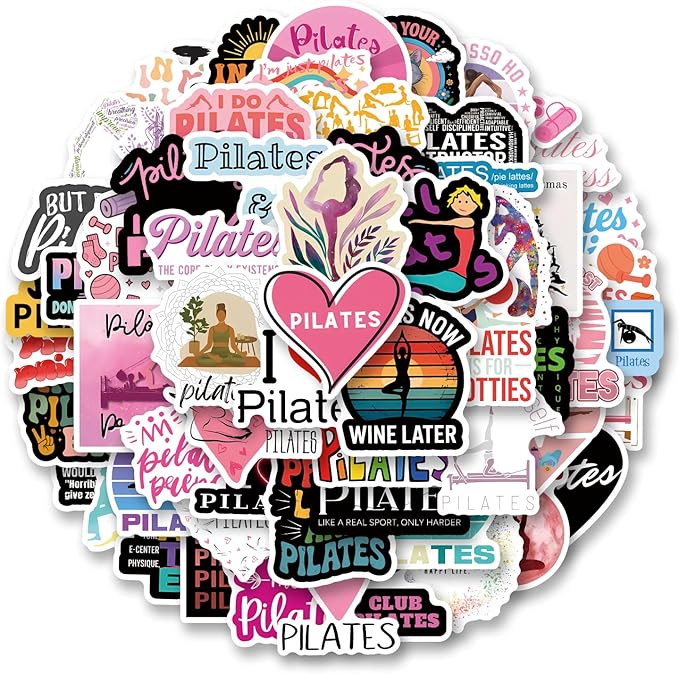 Amazon.com: 61pcs Pilates Stickers Pack, Aesthetic Cute Vinyl ...