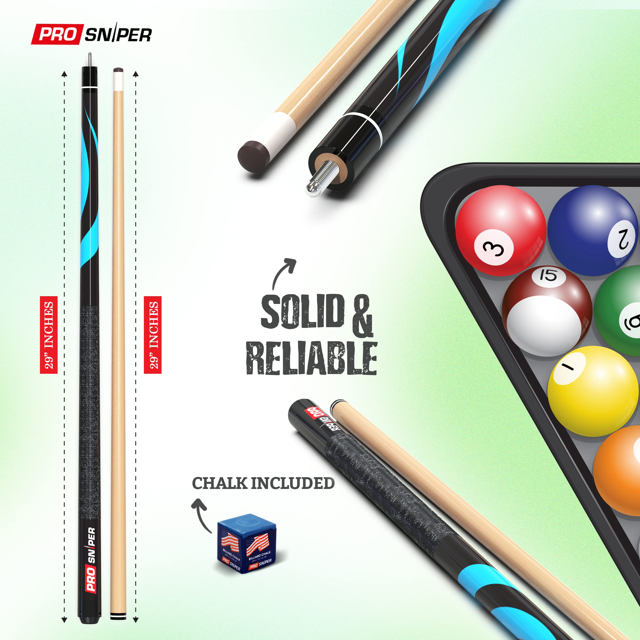 Snapklik.com : Prosniper Pool Cues Unique Pool Cue Sticks Made From ...