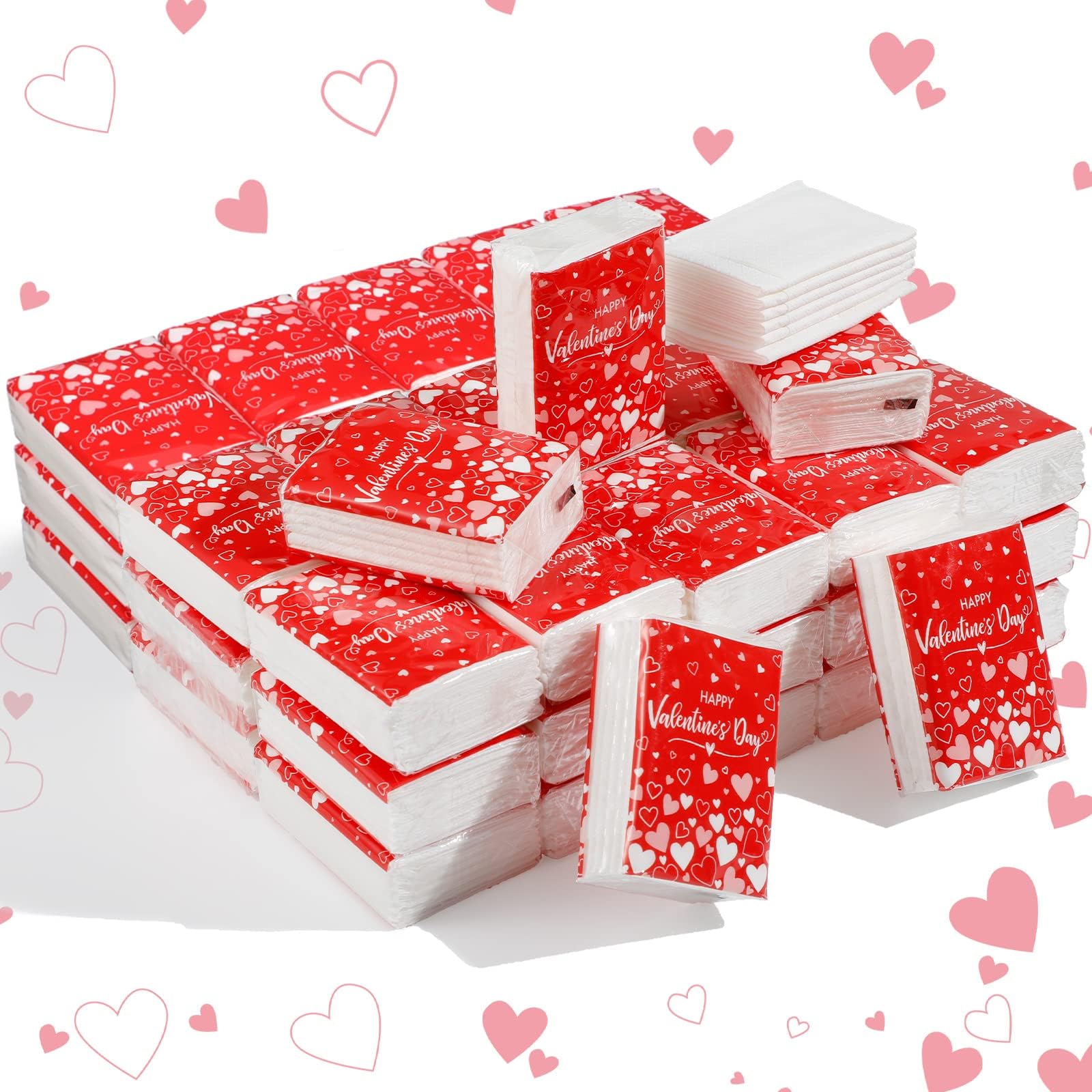 Amazon.com: Yinder 50 Pack Valentine's Day Pocket Tissues 3 Ply ...