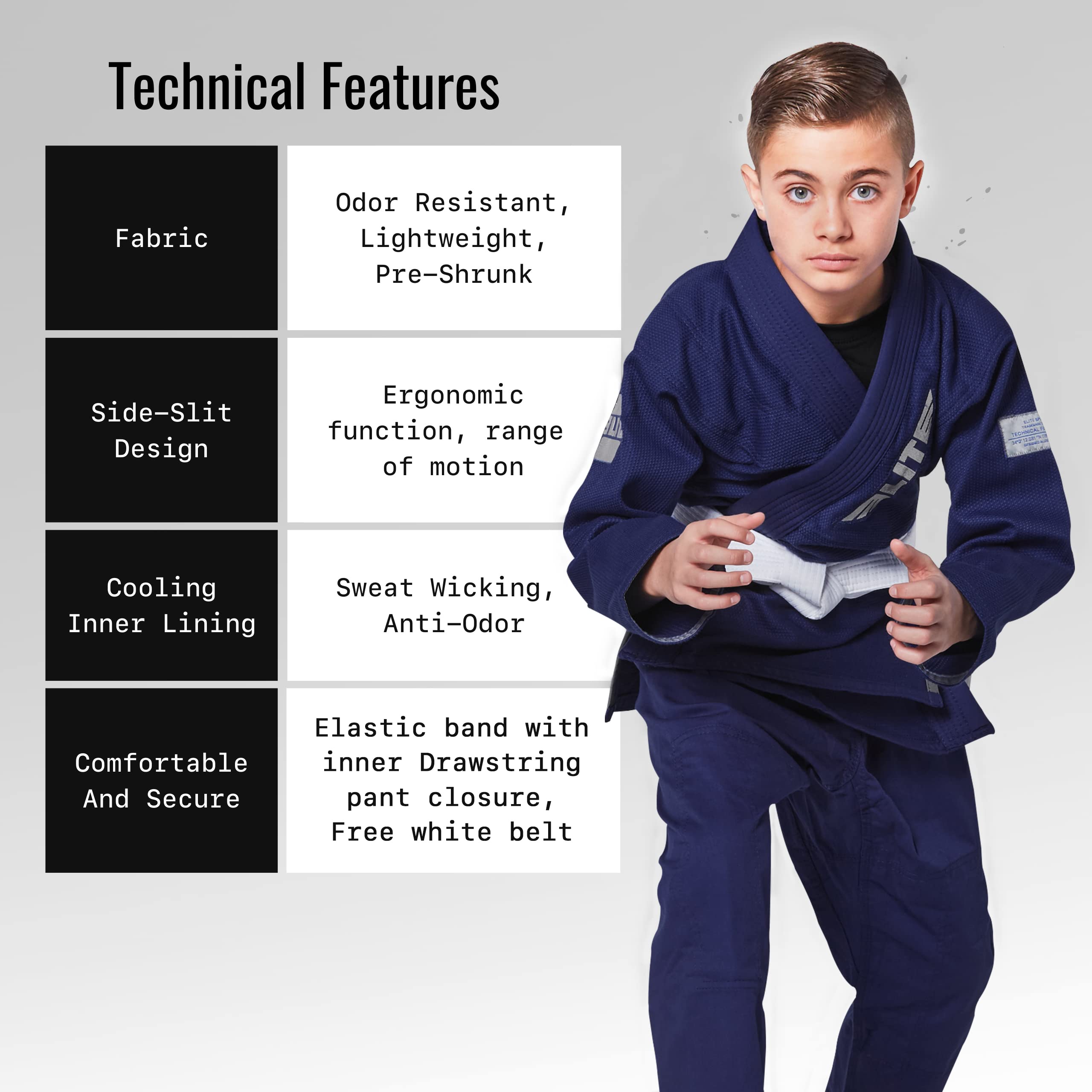 Snapklik.com : Elite Sports Kids BJJ GI, Youth IBJJF Childrens ...