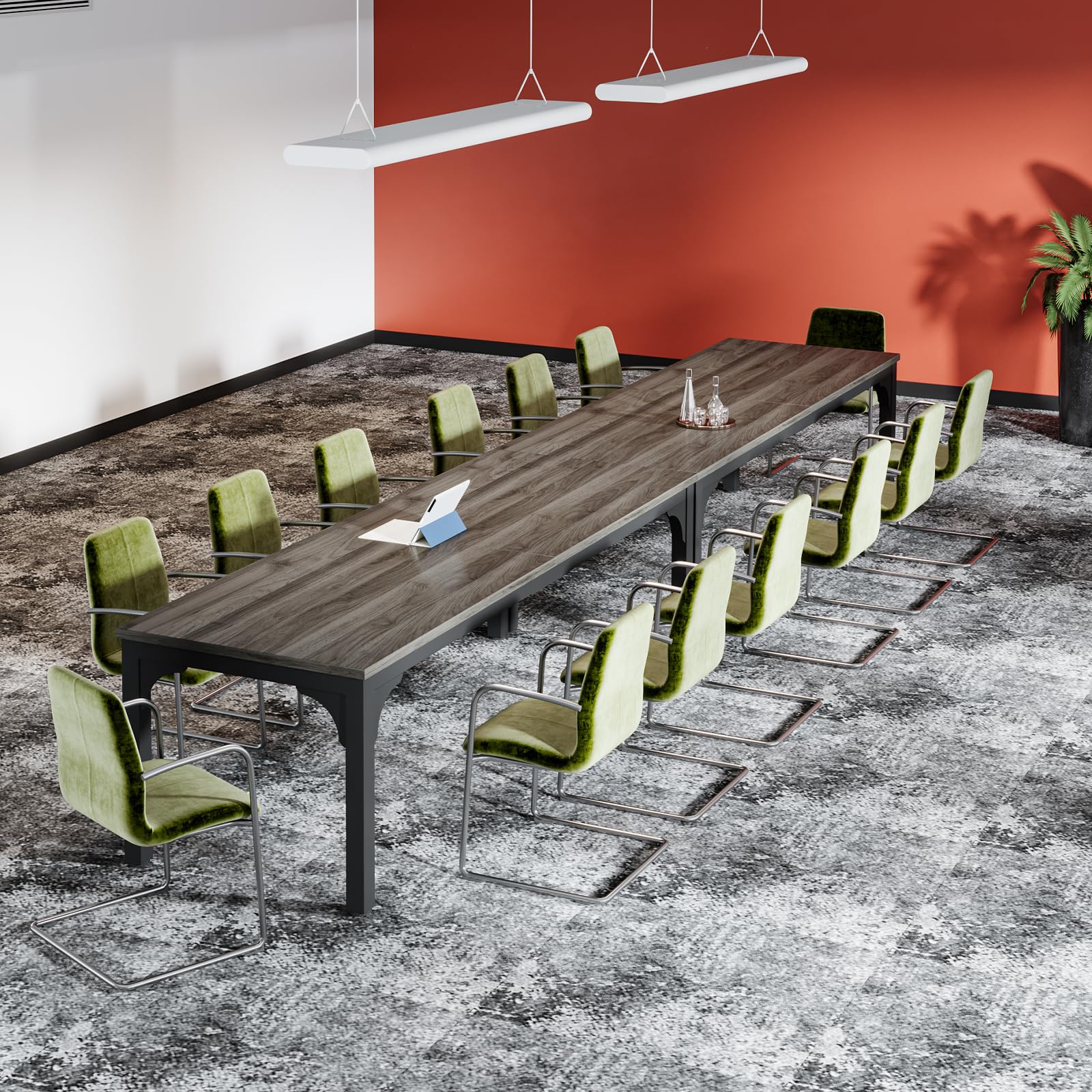 Amazon.com: Trggivs 13FT Conference Table, Super Sturdy Large Rectangle ...