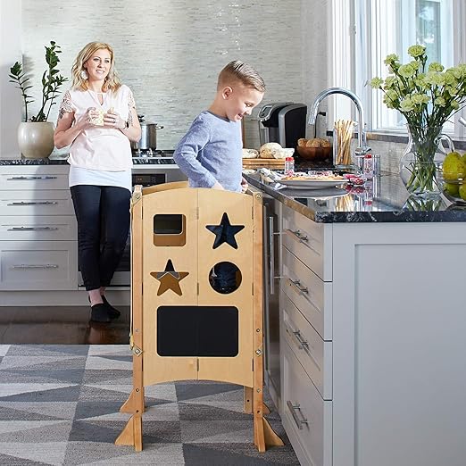 Amazon.com: Guidecraft Classic Kitchen Helper® Stool and 2 Keepers ...