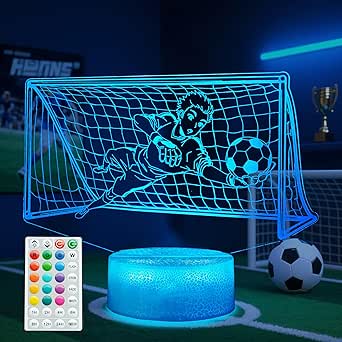 Amazon.com: POSSHE Soccer Night Light, Soccer Gift, 3D Illusion Lamp ...
