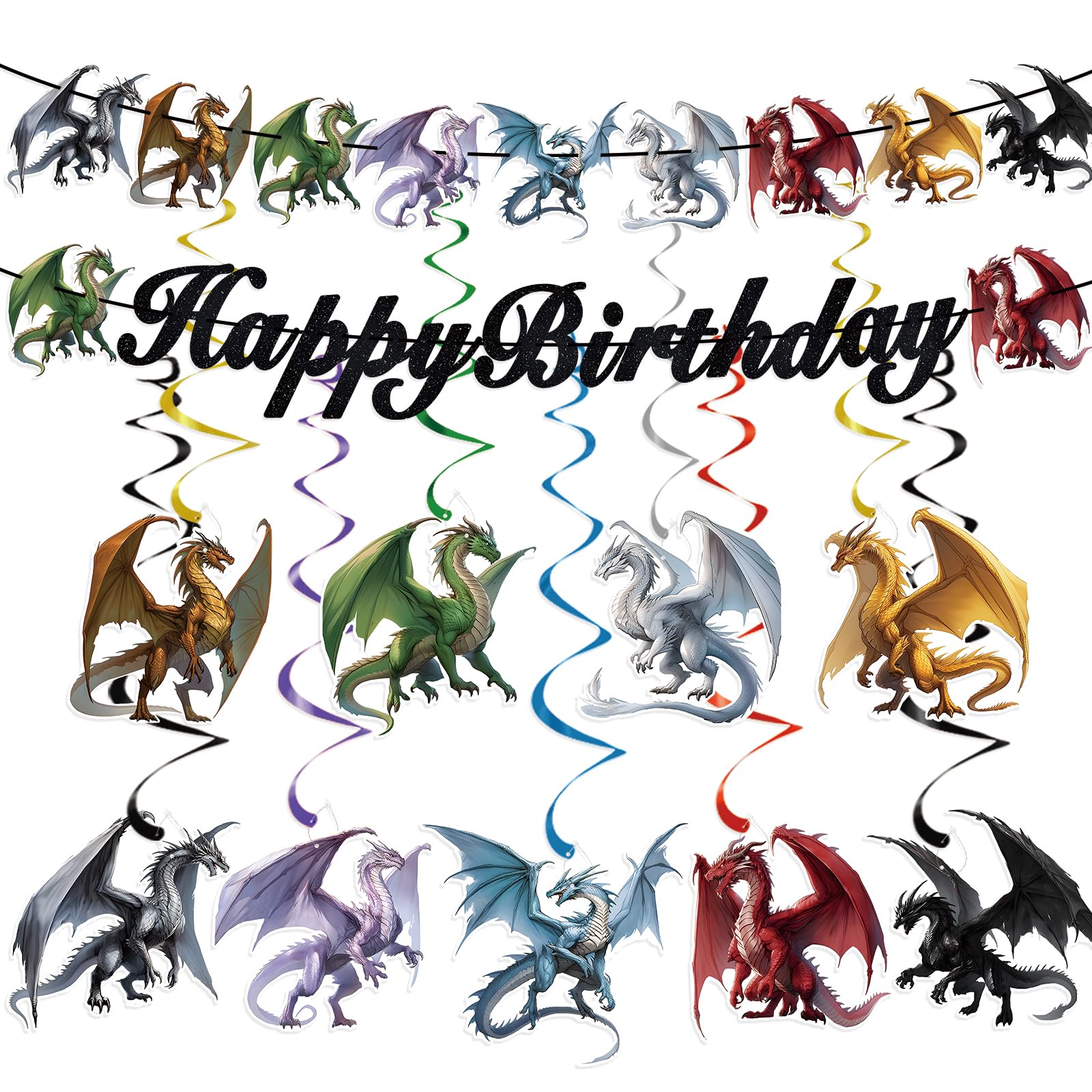 Amazon.com: Pre-assembled Dragon Birthday Party Decorations Dragon ...
