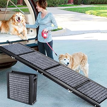Extra Long 67" Foldable Dog Ramps Large Dogs, Dog Car Ramp with Non ...