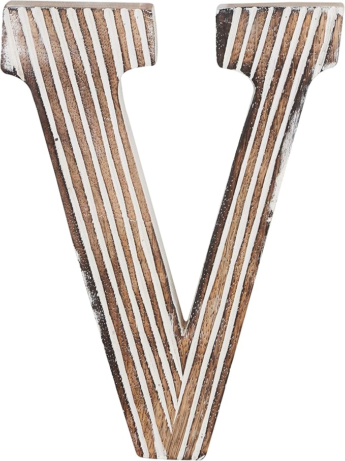 Amazon.com: Decorative Wood Letter V | Standing and Hanging Wooden ...