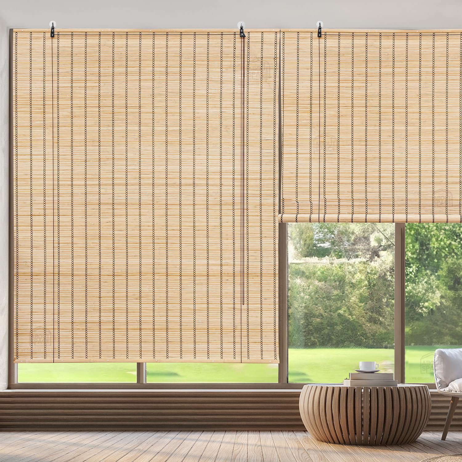 Bamboo Curtains SSB Bamboo Roll Up Curtain, Natural Reed Curtain,