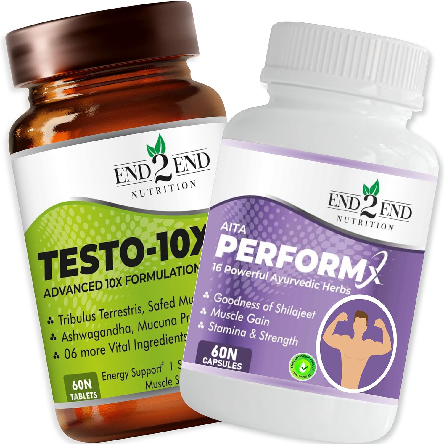 End2End Nutrition Testo-10X with PerformX Ultimate Testosterone Booster ...