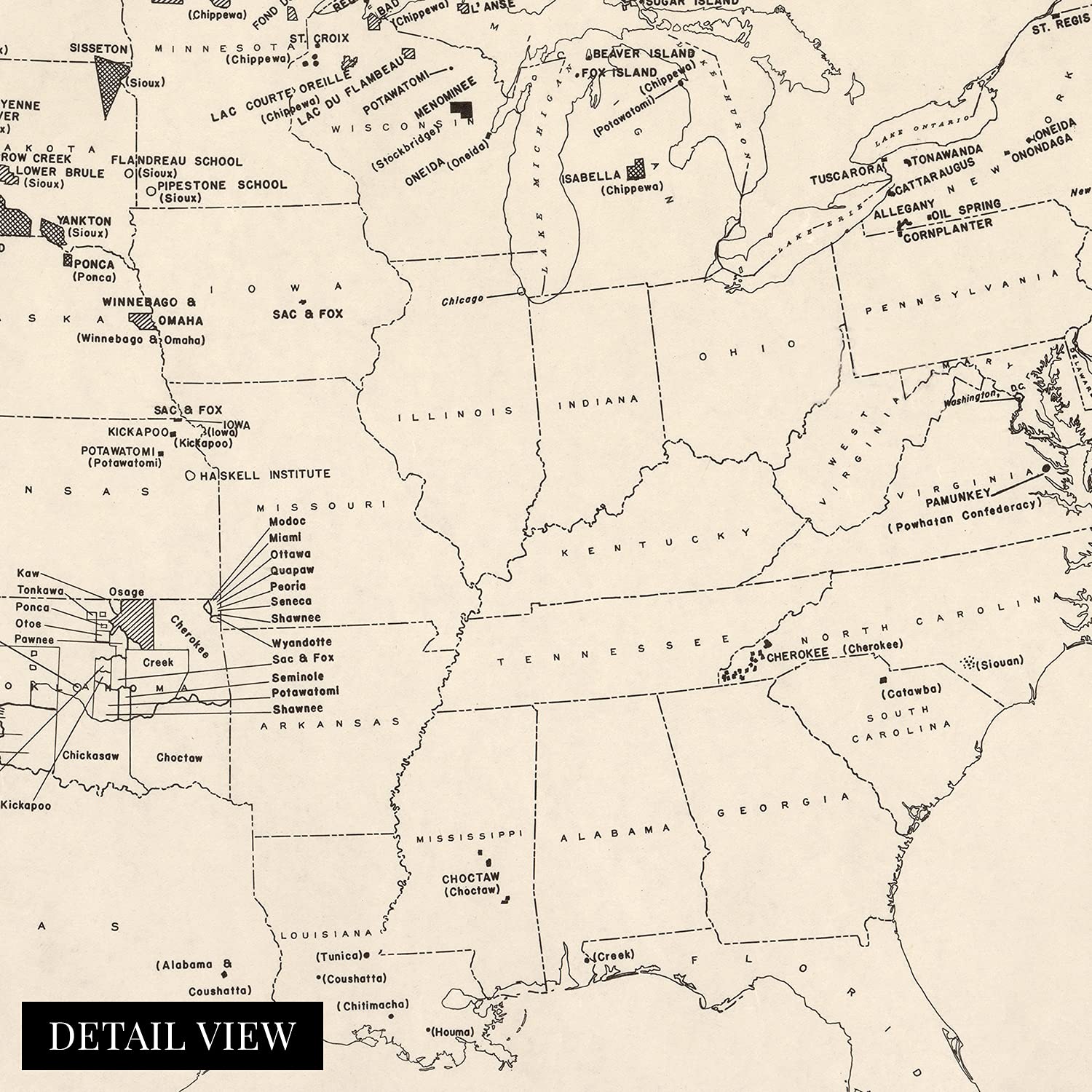 Snapklik.com : HISTORIX Vintage 1939 Indian Tribes Reservations ...