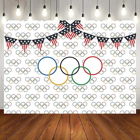 Amazon.com : Olympic Sport Photography Backdrops Olympic Rings ...