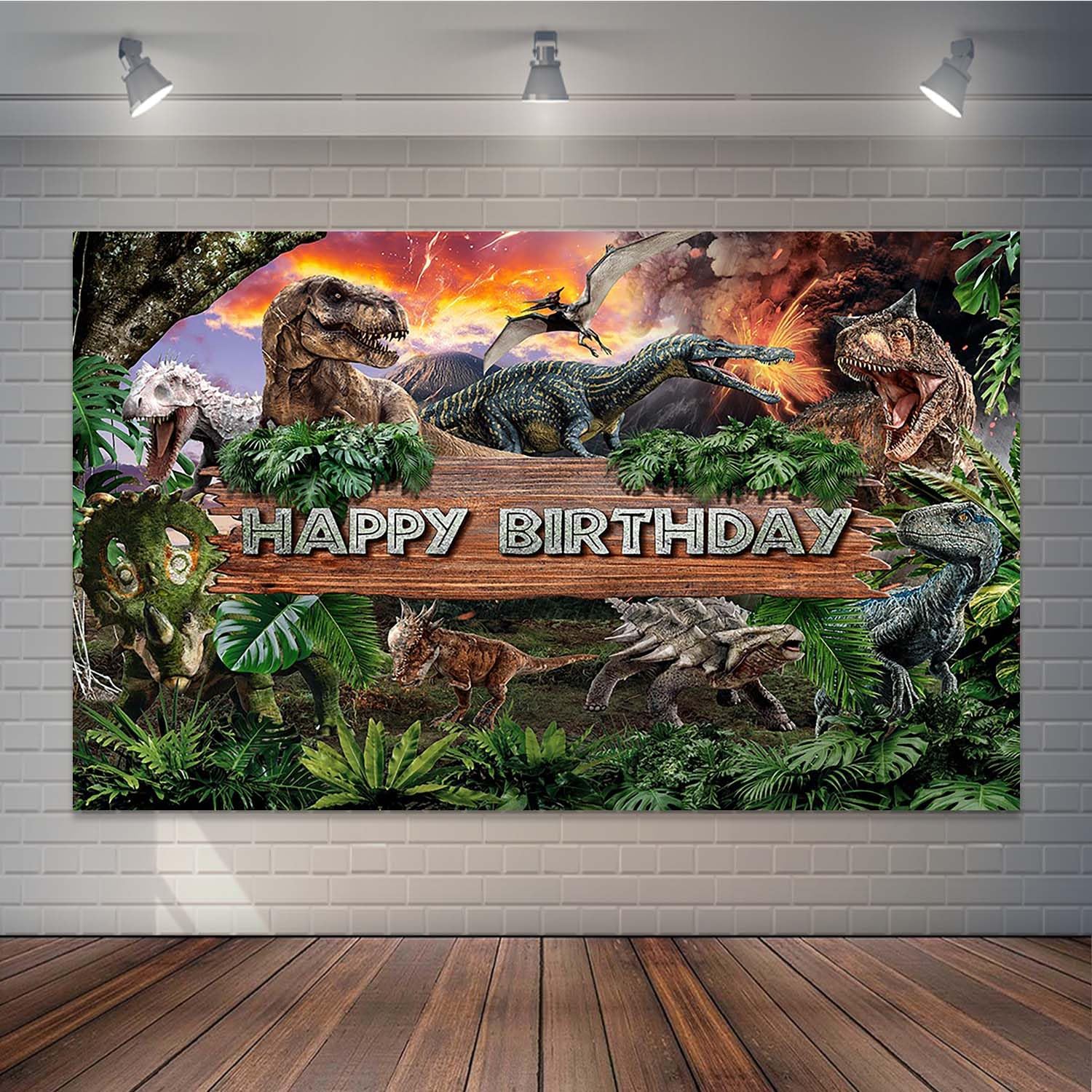 Amazon.com : Joliaco Dinosaur Photo Backdrop Jungle Dinosaurs World ...