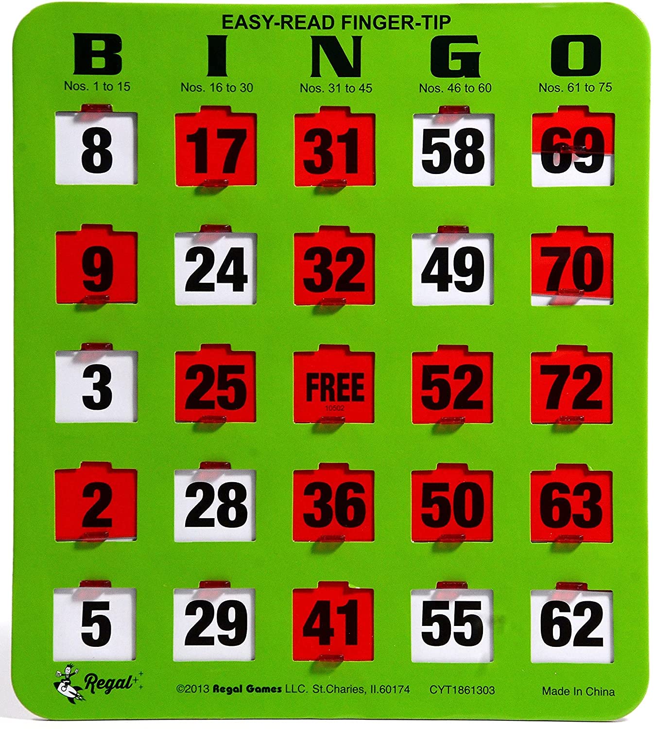 Buy Regal Games Finger Tip Shutter Slide Bingo Cards Easy To Read 