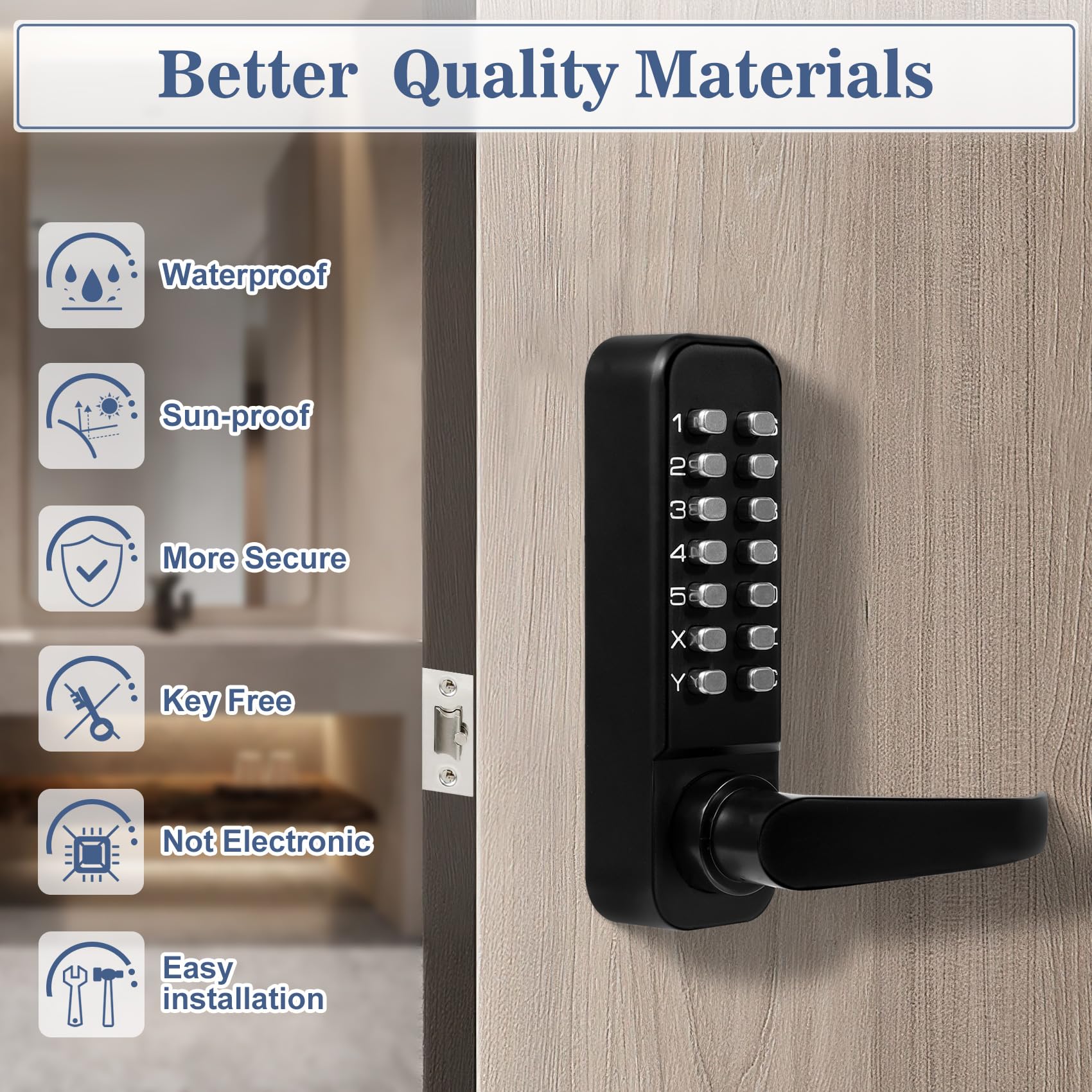 Snapklik.com : Souyou Double Sided Keyless Door Lock
