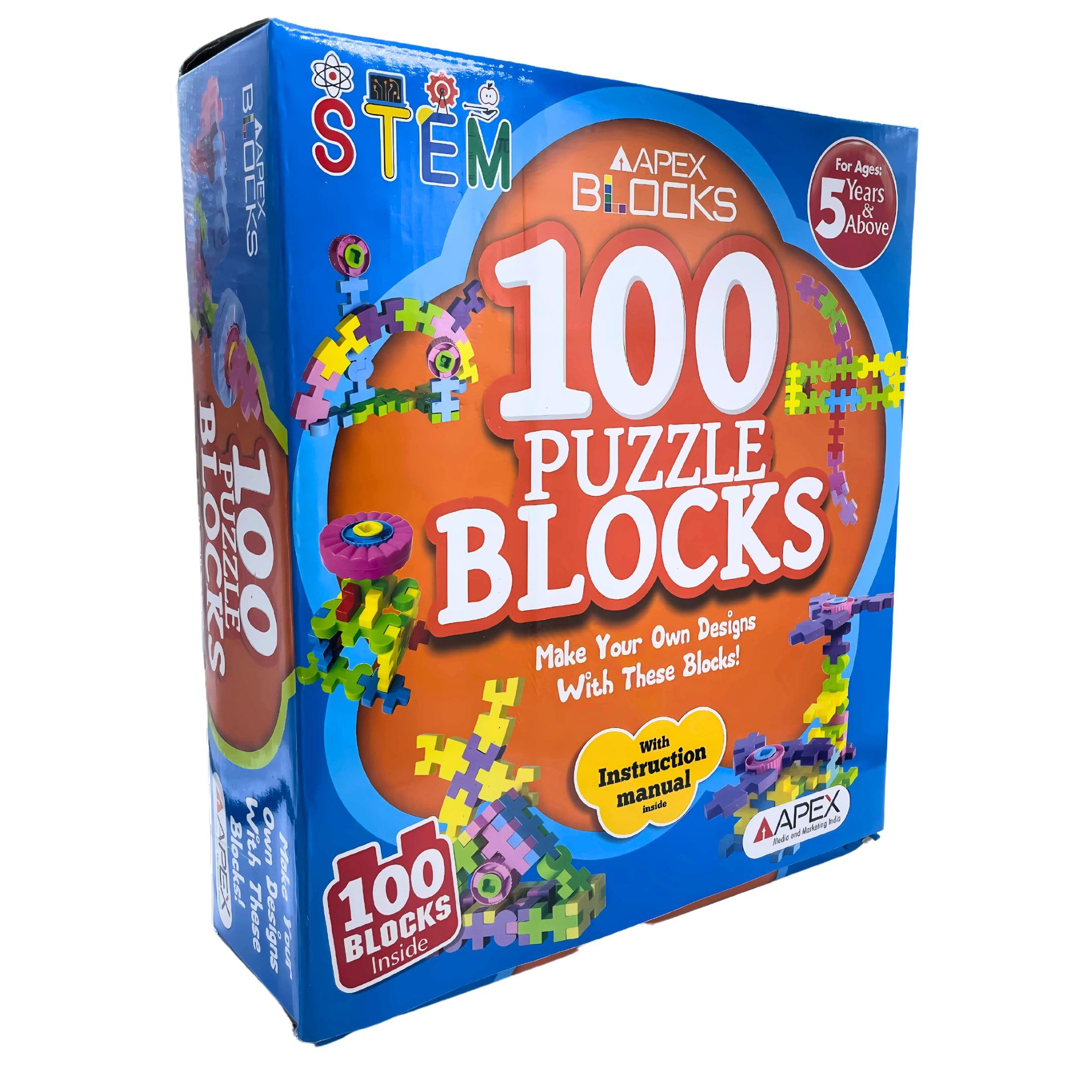 Apex 100 Piece Puzzle Blocks Set Creative Learning Educational Toys for ...