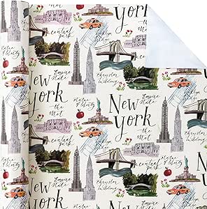 Amazon.com: WRAPAHOLIC New York Wrapping Paper Roll - Mini Roll - 17 ...
