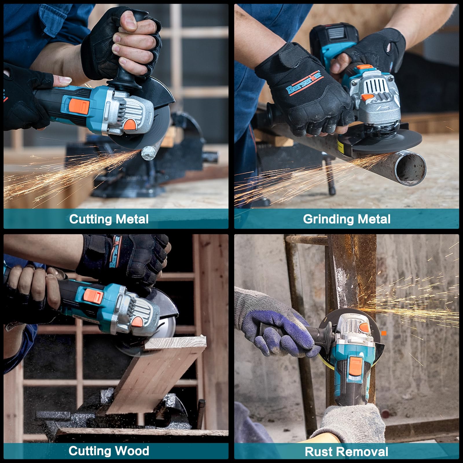 Snapklik.com : Berserker 20V Cordless Angle Grinder, 4-1/2" Brushless ...