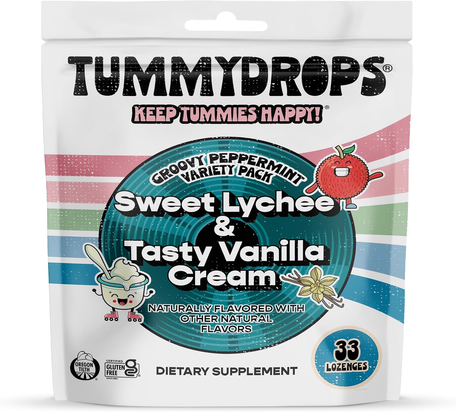 Amazon.com: Tummydrops Groovy Peppermint Pack (Mix of Lychee & Tasty ...