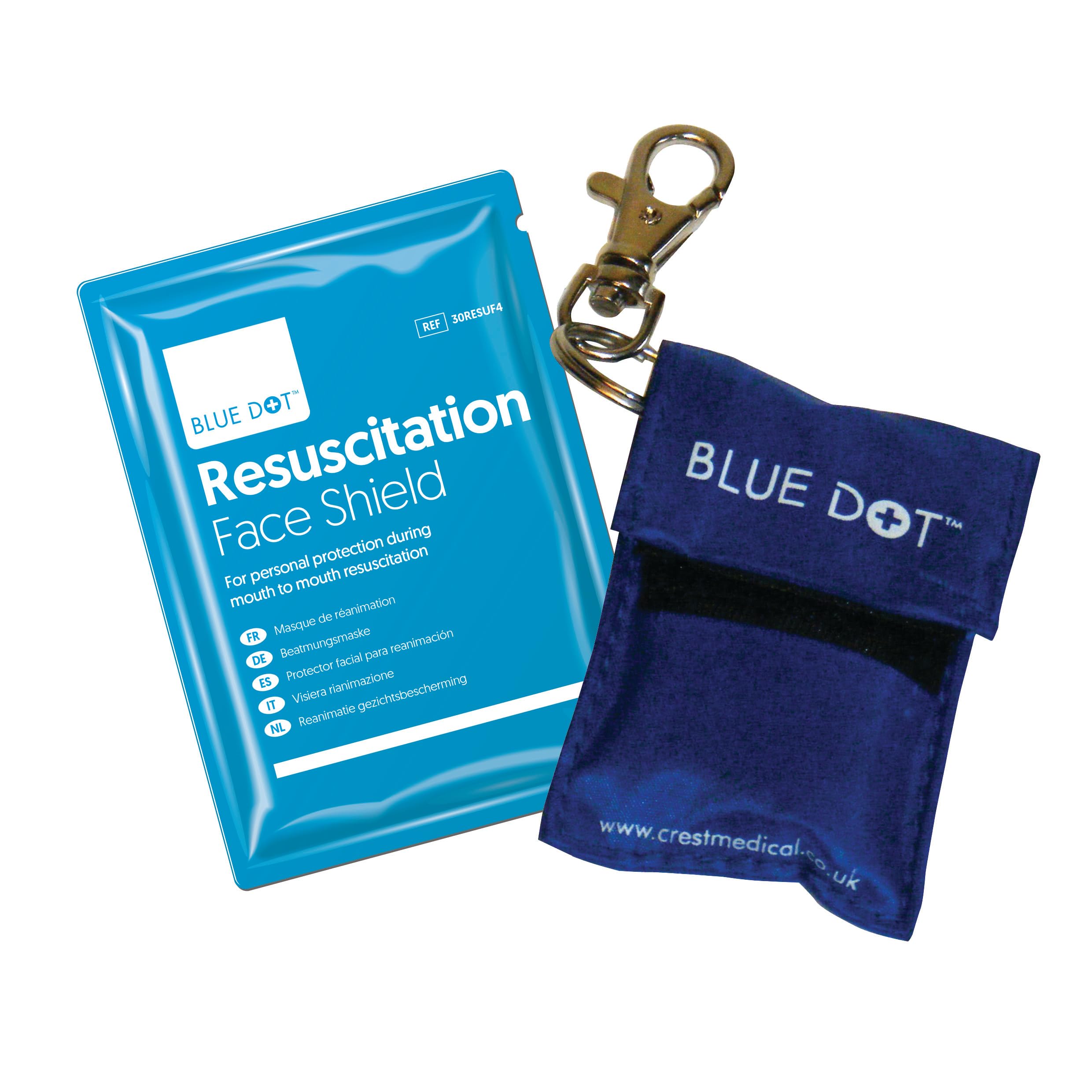 Blue Dot Plastic Medical Resusciade Face Shield with Mouthpiece ...