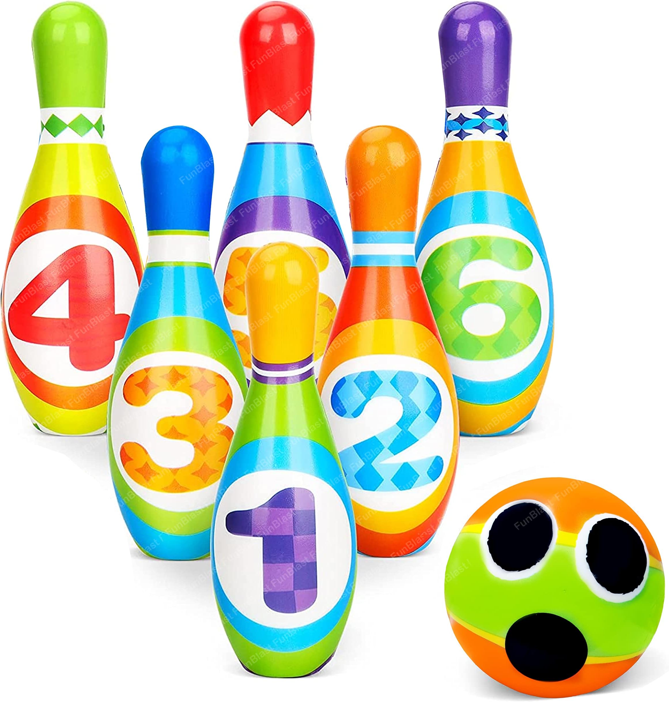 FunBlast Kids Bowling Play Set - Cartoon Design EVA Bowling Toy Set ...