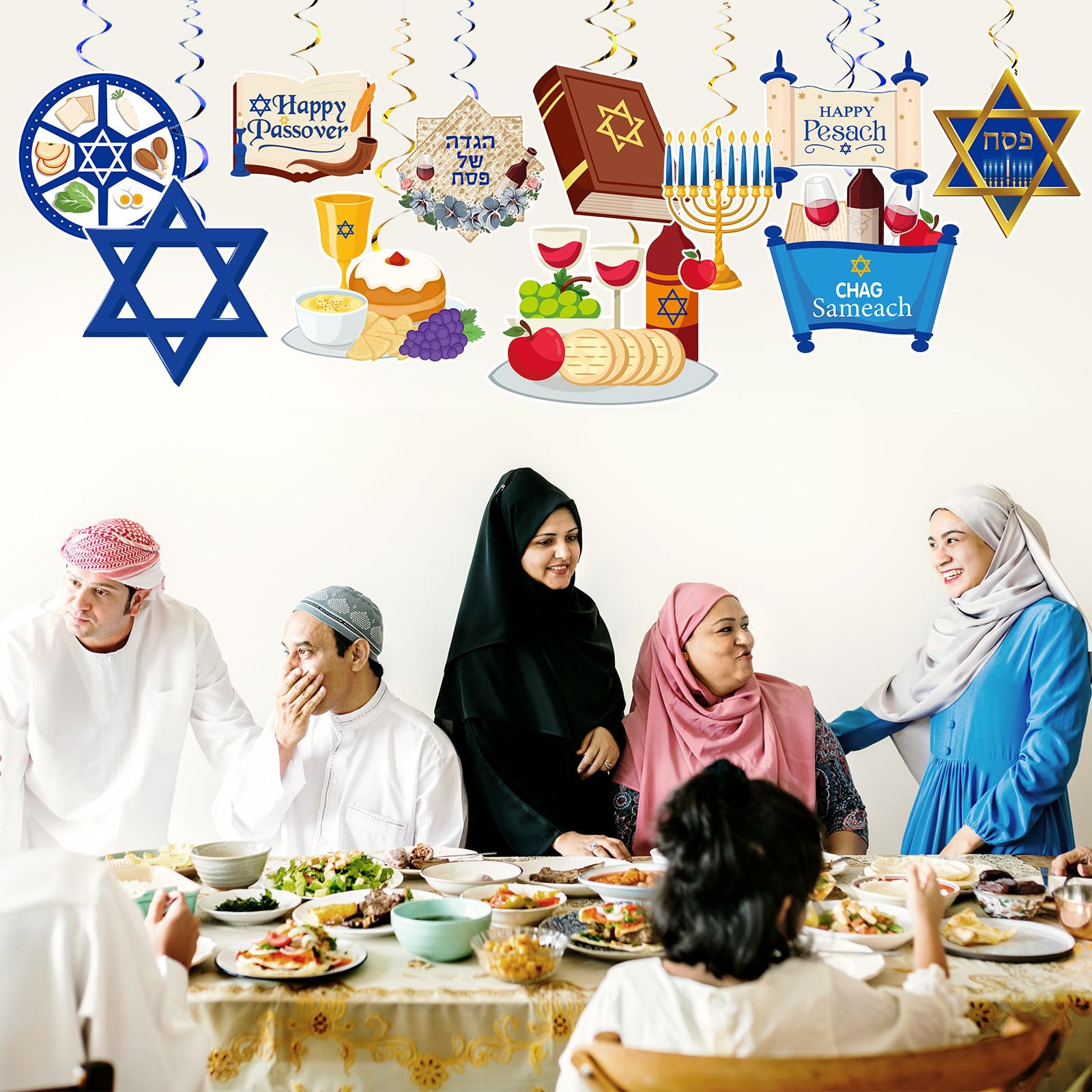 Snapklik.com : 30 Set Passover Decorations Happy Passover Hanging ...