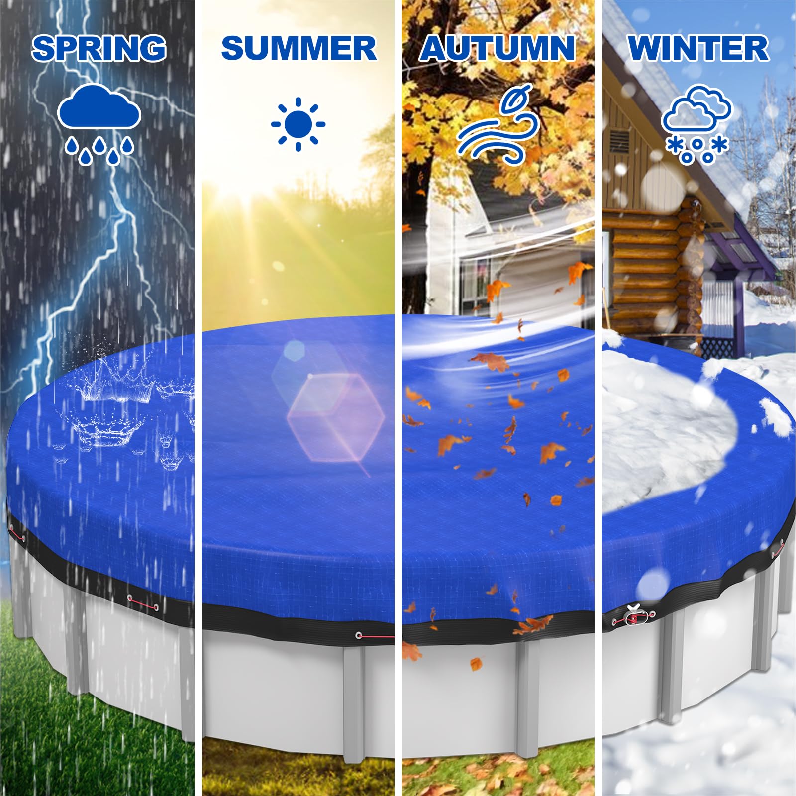 Snapklik.com : Evoio 18 Ft Round Pool Covers For Above Ground Pools ...