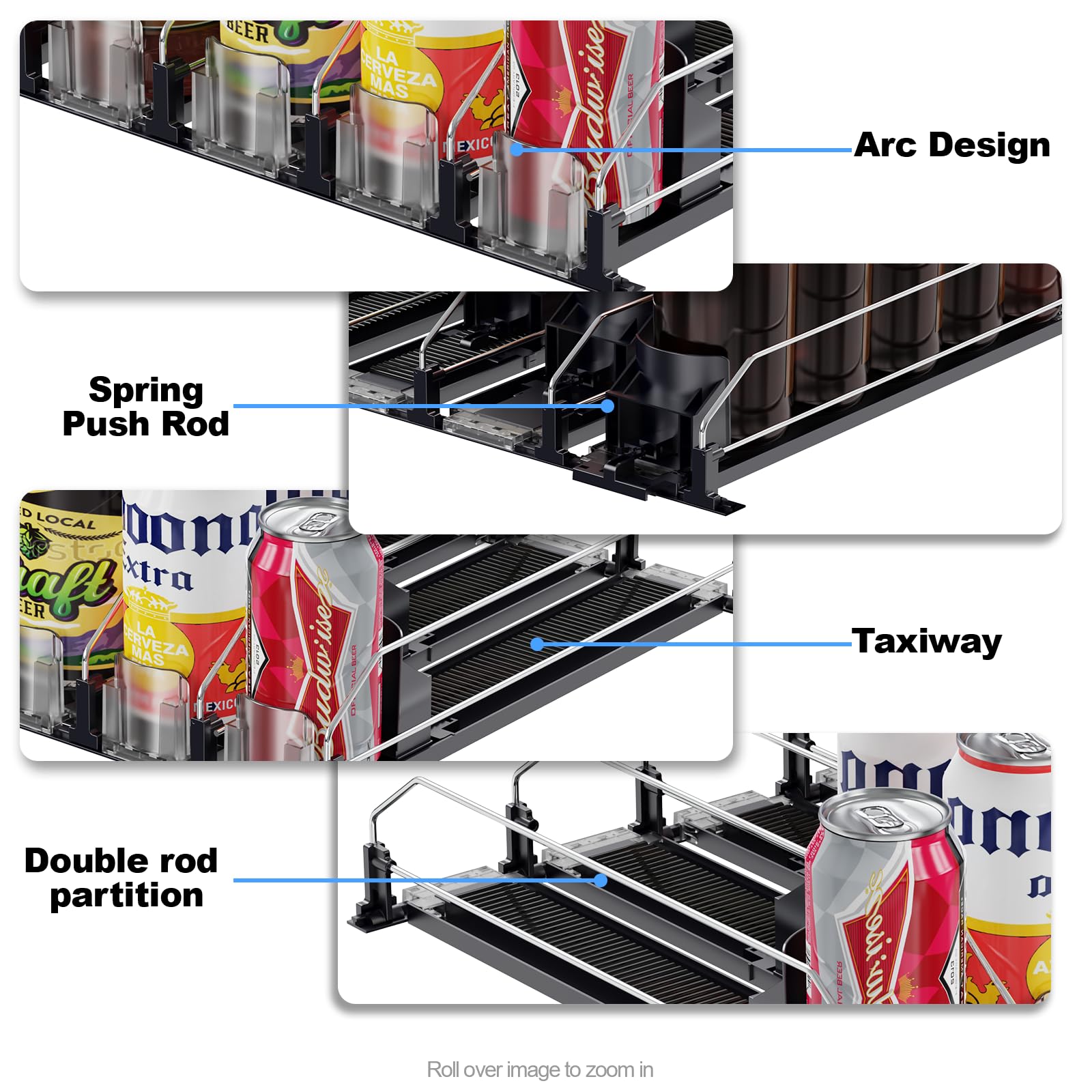 Snapklik.com : JUNMEI Drink Organizer For Mini Fridge,12oz 16oz 20oz ...