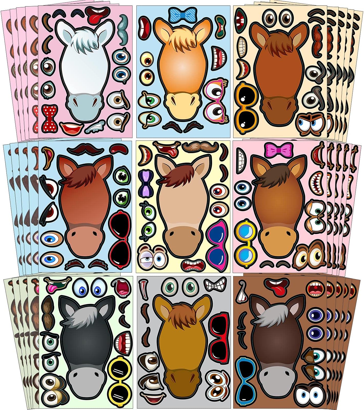 Amazon.com: 72 Sheets Make a Horse Stickers Make Your Own Horse ...