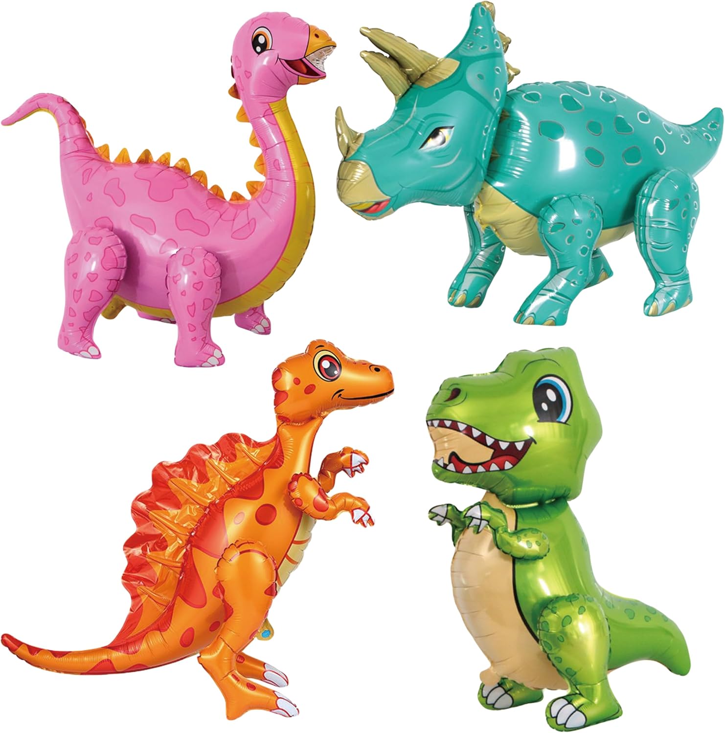 Amazon.com: 4Pack Giant 3D Dinosaur Balloons for Birthday Party ...