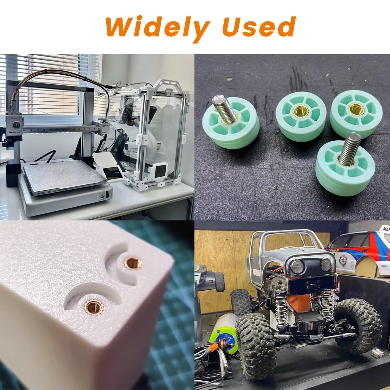 Snapklik.com : 200 Pcs M2 Brass Heat-Set Threaded Inserts For 3D ...