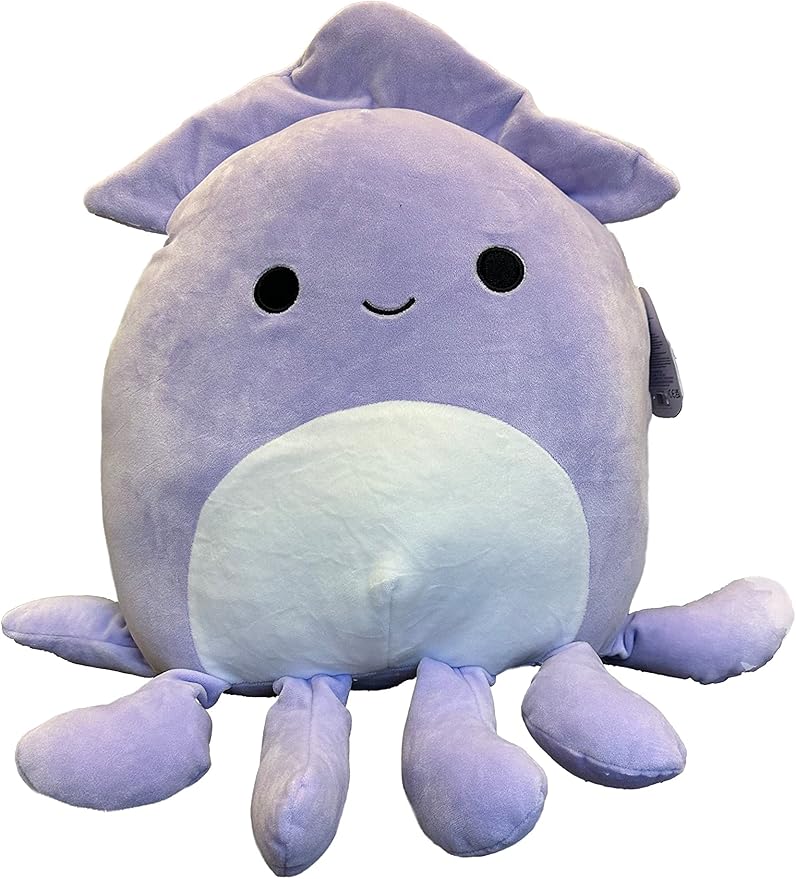 Amazon.com: Squishmallows 14-Inch Light Blue Squid Plush - Add Stacy to ...