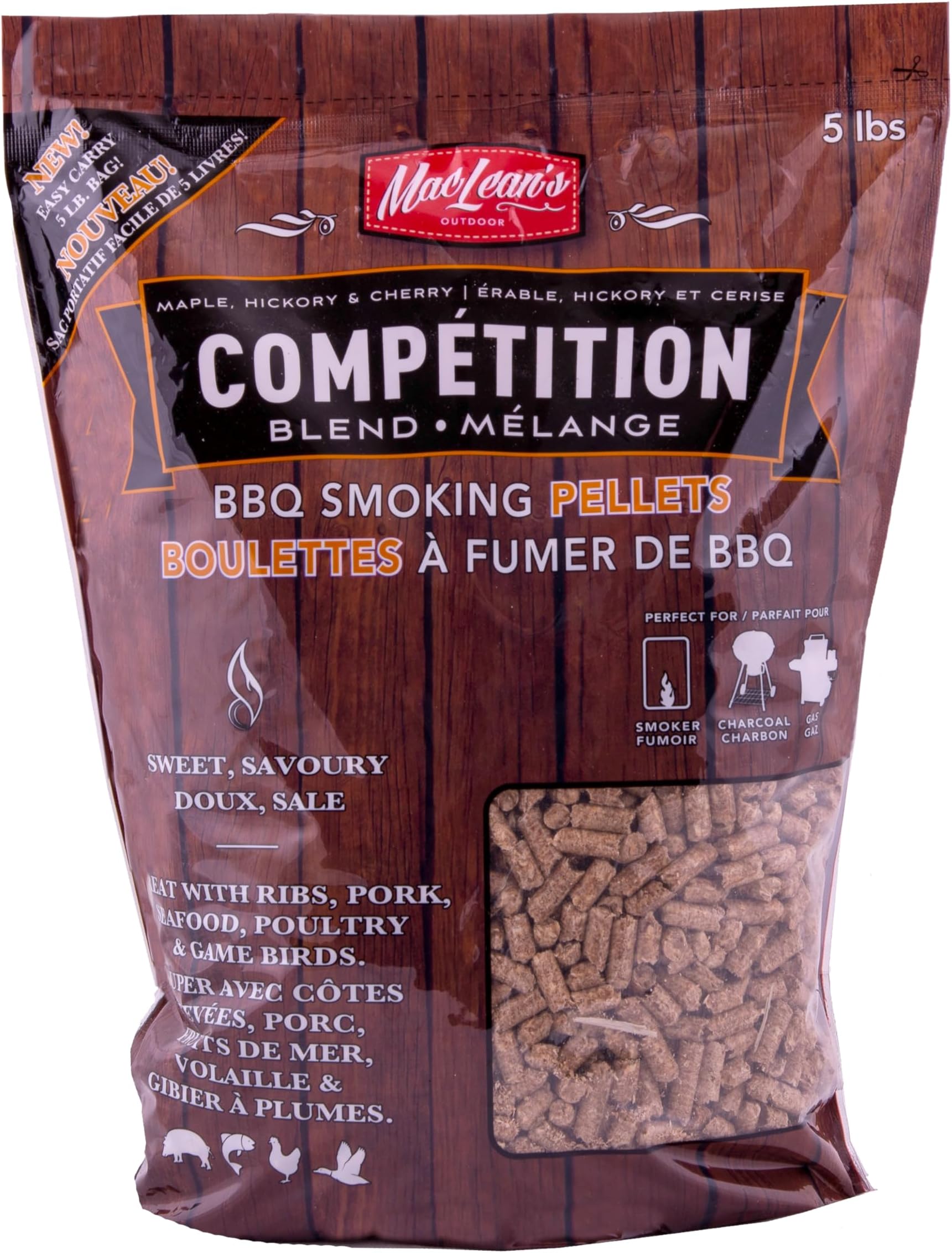 Amazon.com : MacLean's Authentic Competition Blend Smoking Pellets, 5 ...