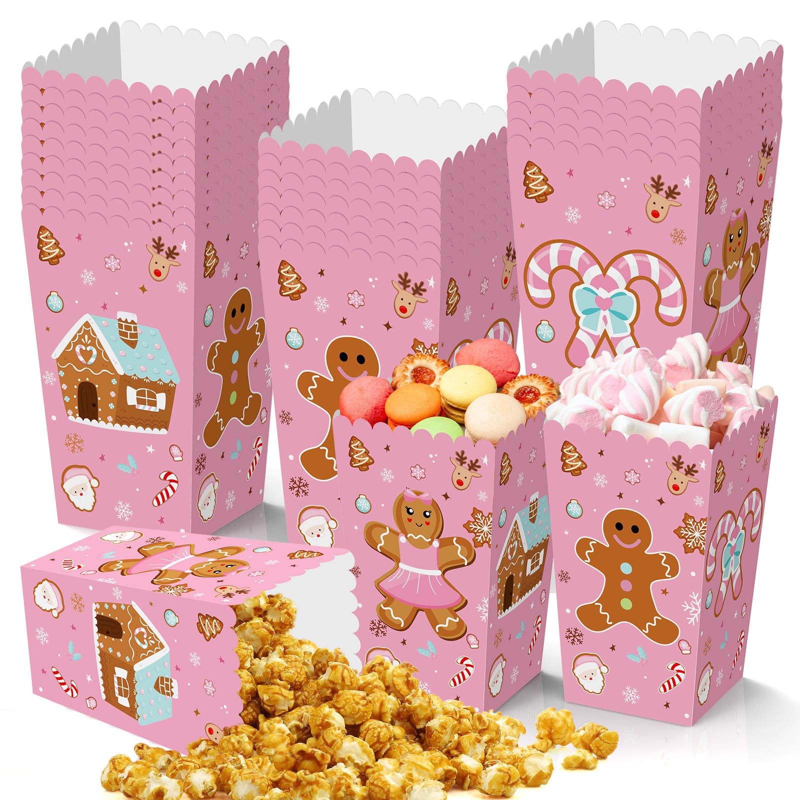 Amazon.com: K KUMEED 24 PCS Christmas Popcorn Favor Boxes,Pink ...