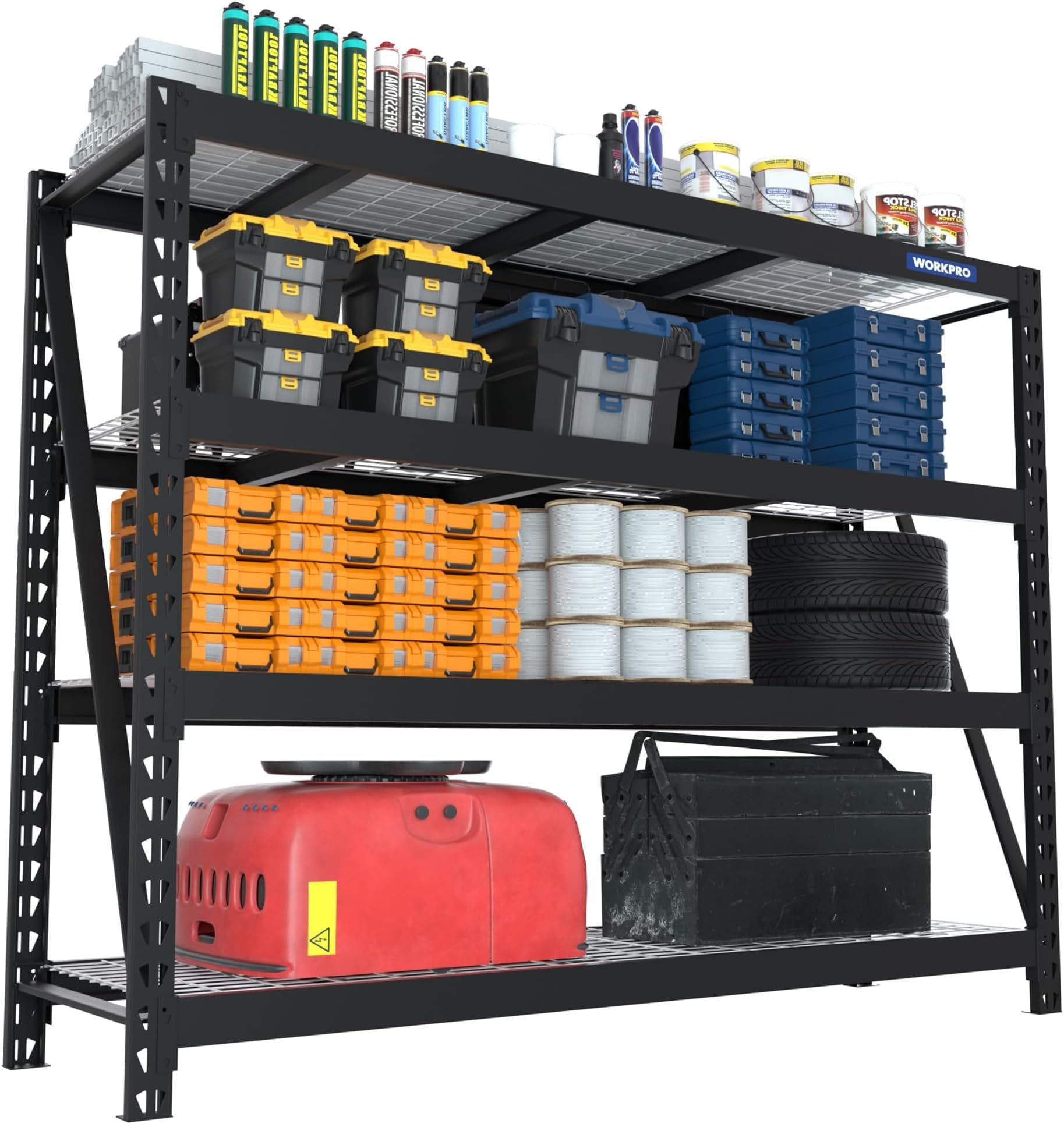 Amazon.com: Gladiator 4-Shelf 60 in. W x 72 in. H x 18 in. D Welded ...
