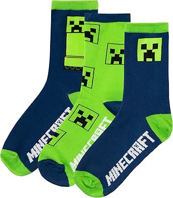 Minecraft Calcetines Paquete de 3 para Niños : Amazon.com.mx: Ropa ...