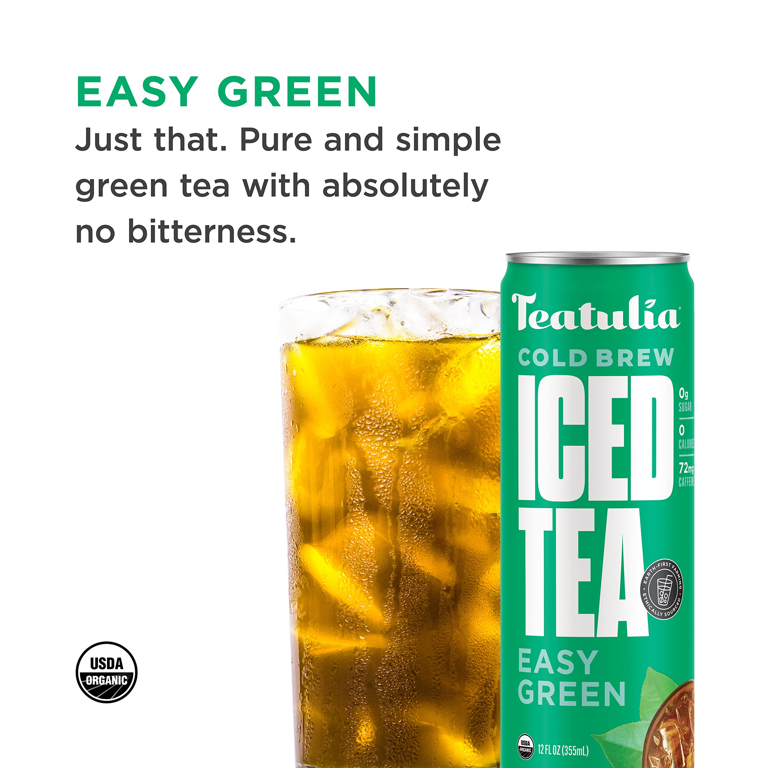 Snapklik.com : Unsweetened Easy Green Organic Iced Tea Cans 12 Slim ...